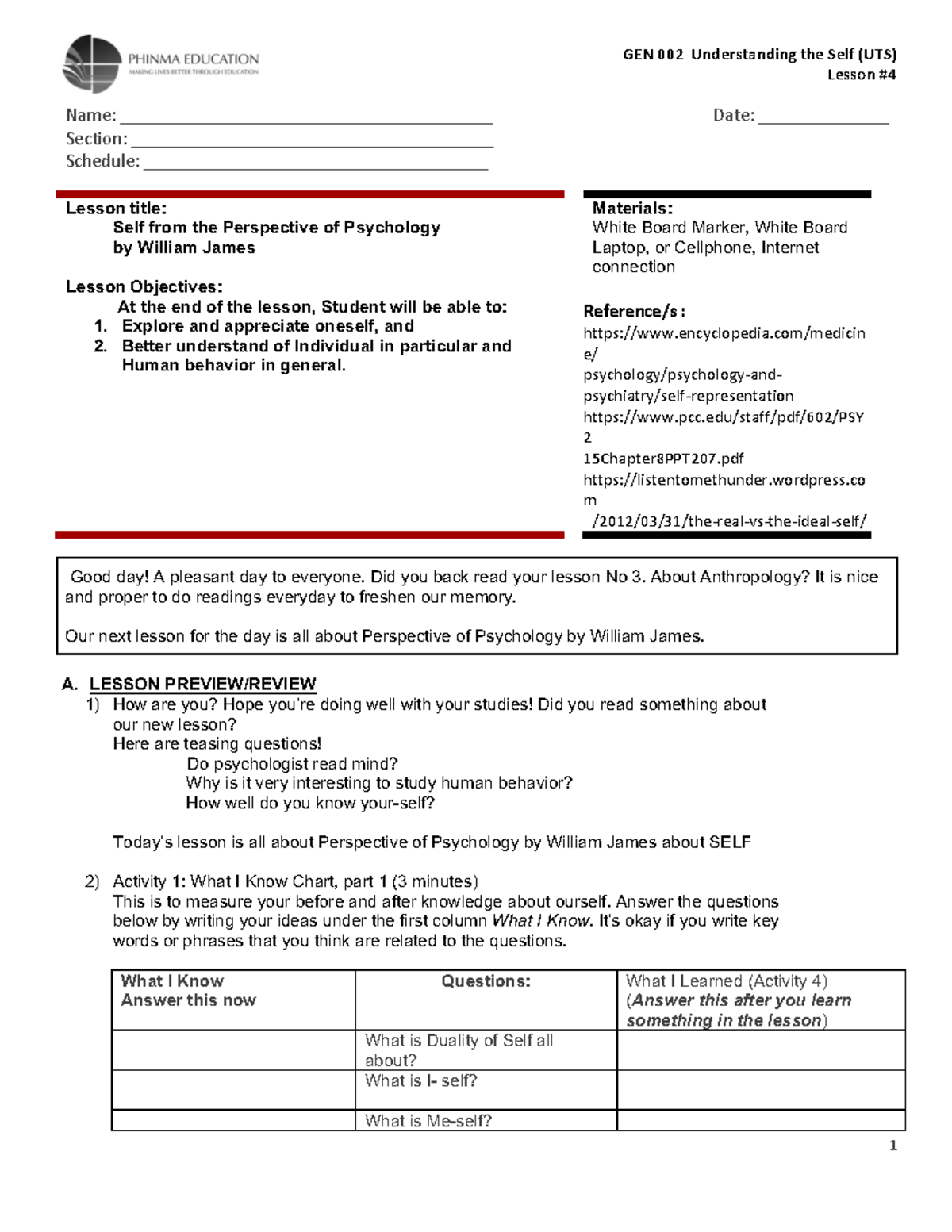 GEN 002 MODULE 6 - Lesson # Name ...