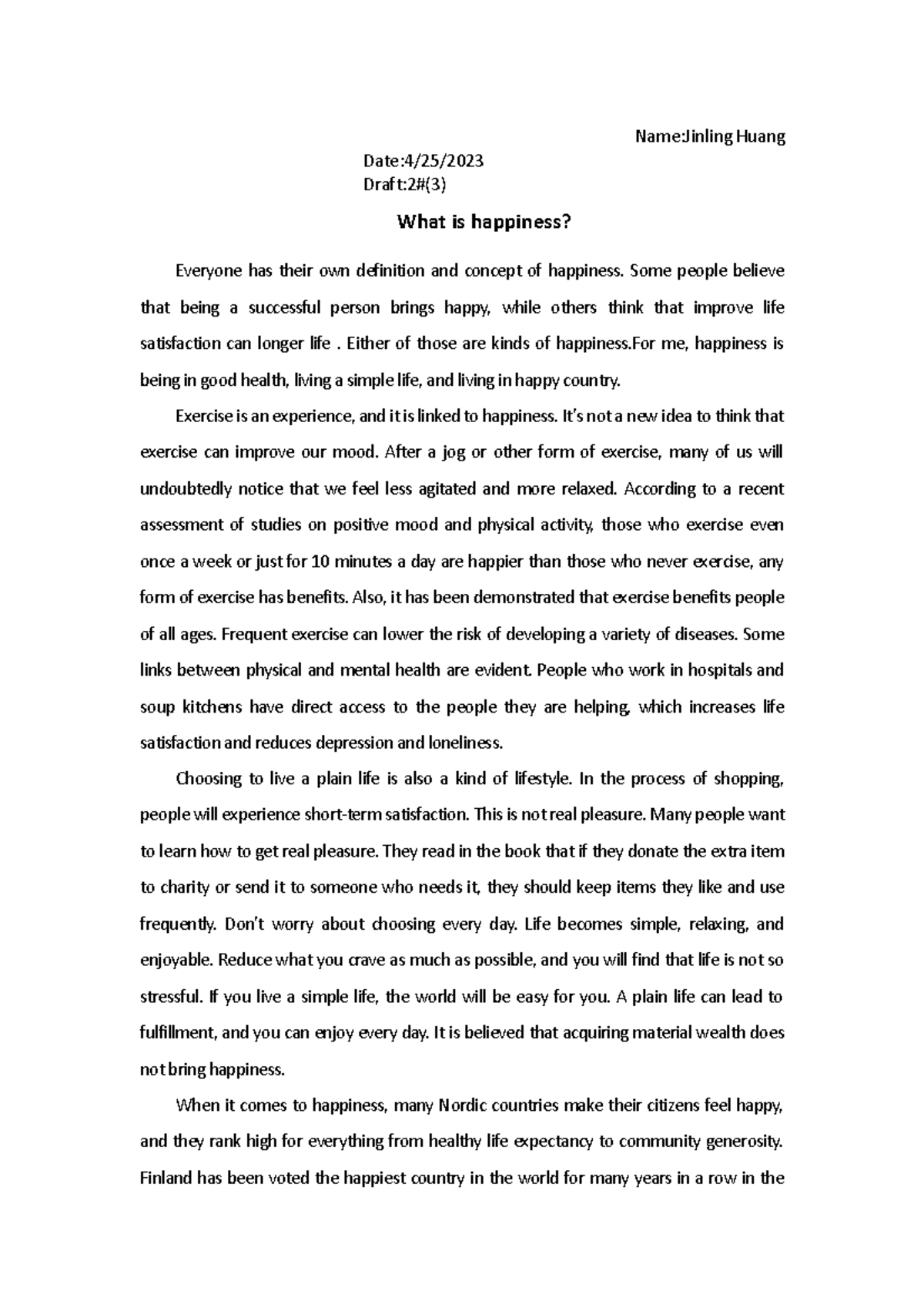Understanding Happiness: An Explorative Essay on Well-being - Studocu