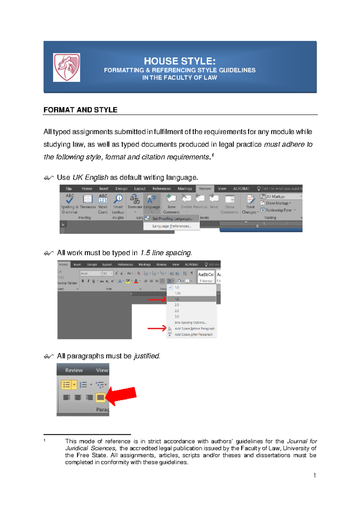 JJS Format & Referencing Guidelines for Legal Writing - Studocu