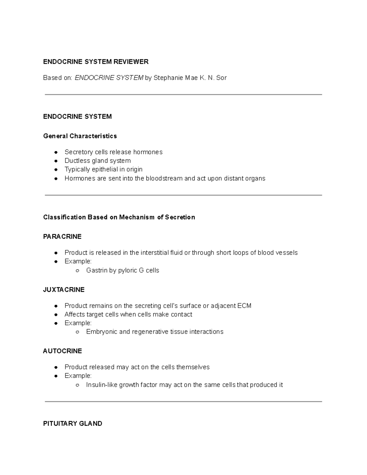 HHIS FINALS - Comprehensive Endocrine System Review - Studocu