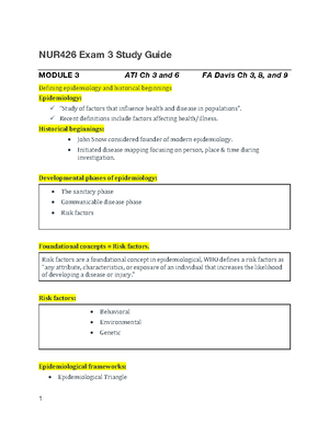 Community Health Exam 3 review sheet - Chapter 3 Epidemiology The ...