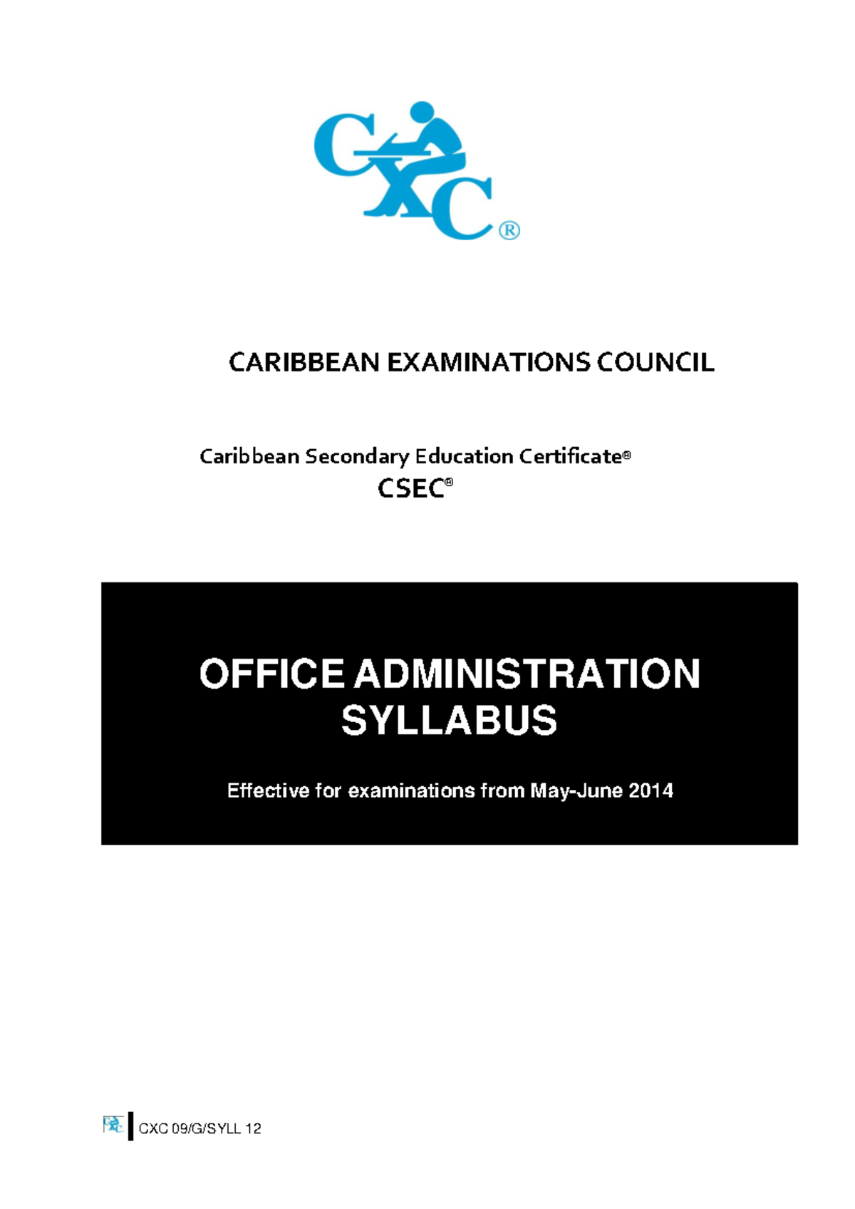 Syllabus for OA - CARIBBEAN EXAMINATIONS COUNCIL Caribbean Secondary ...