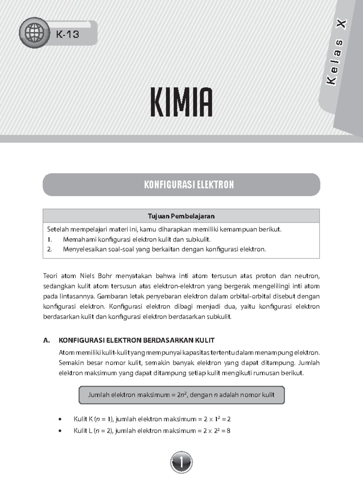 Konfigurasi Elektron Kulit dan Subkulit dalam Kimia Kelas X - Studocu