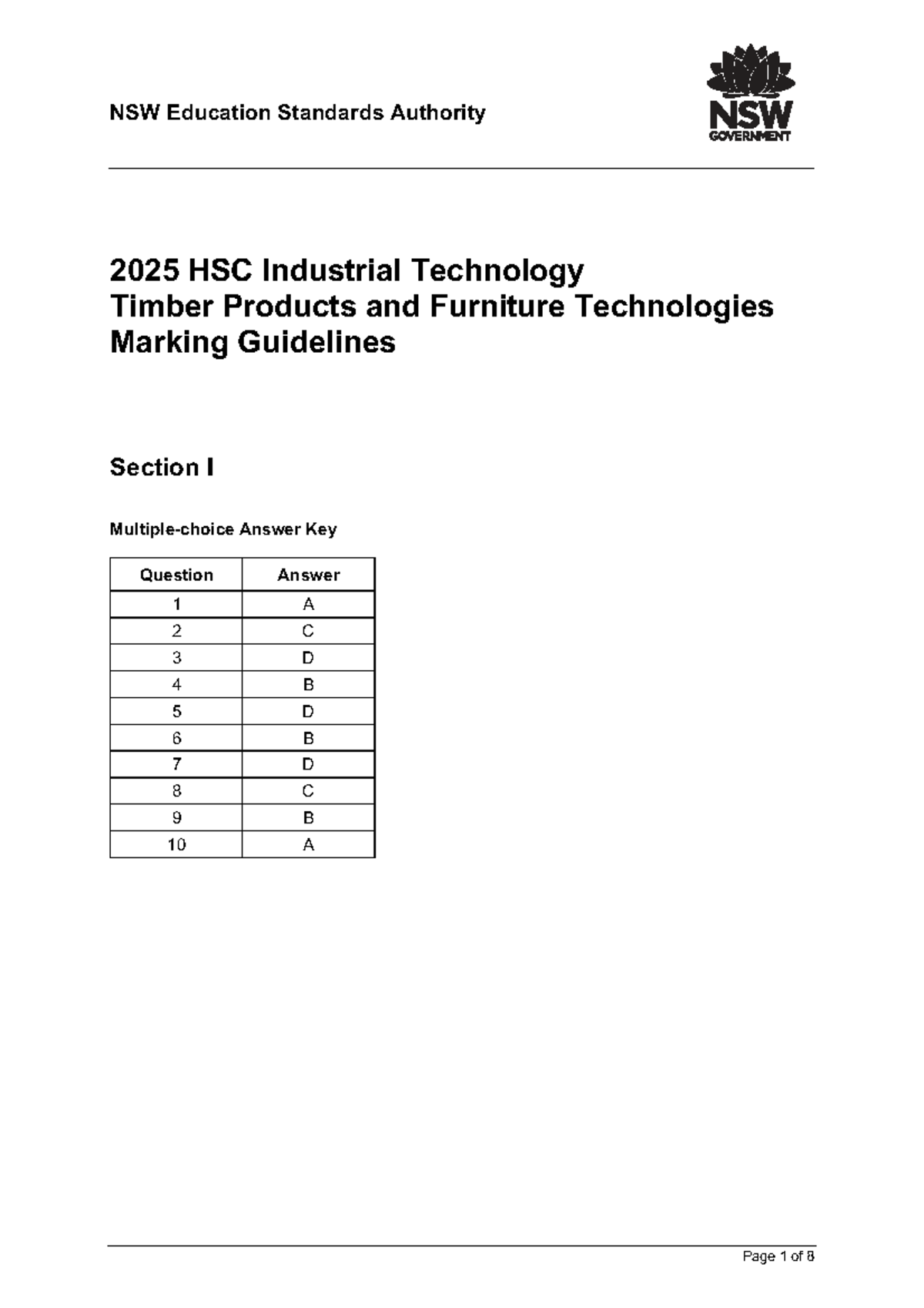 2025 HSC Industrial Technology Timber Products Marking Guidelines - Studocu