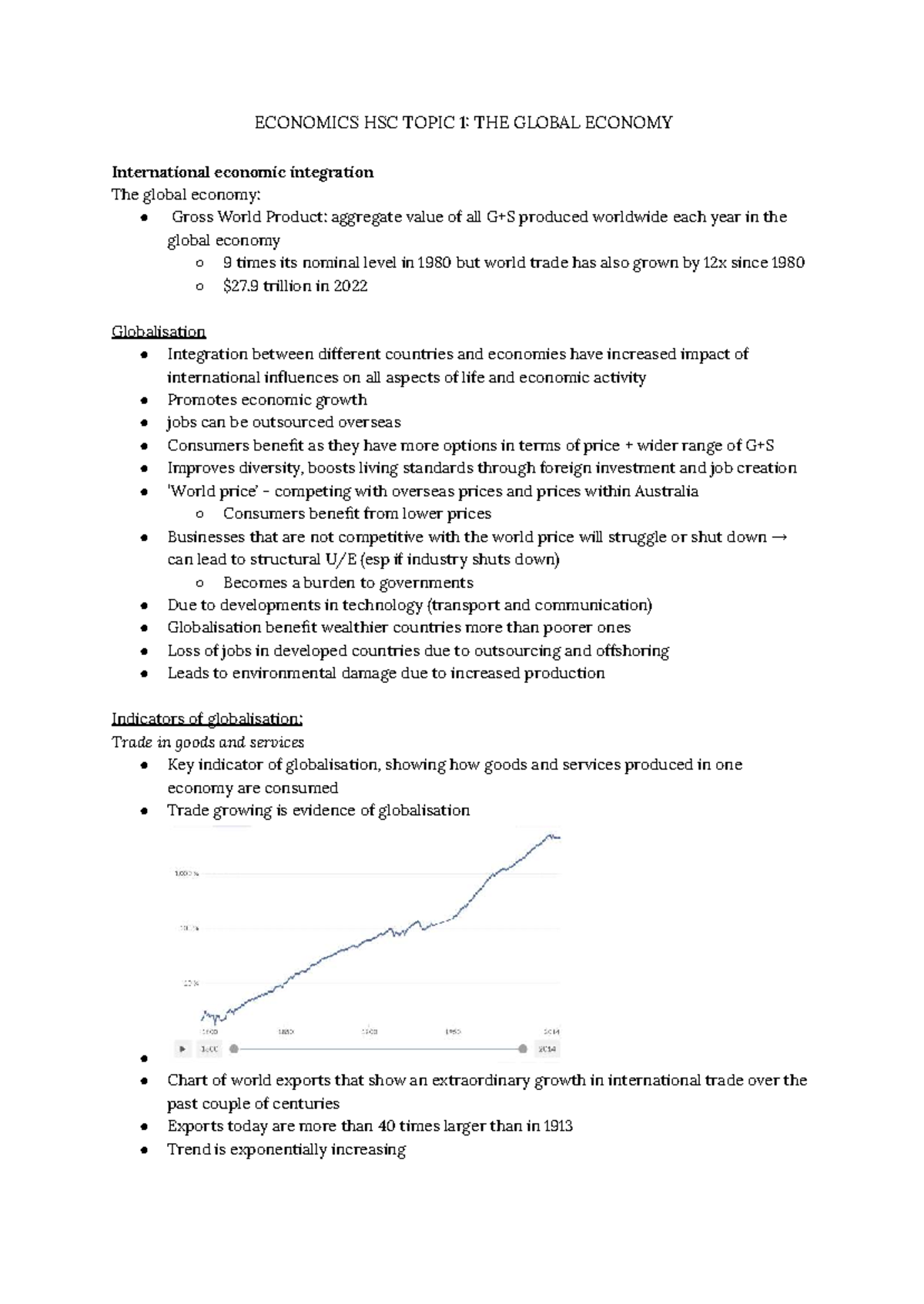 ECONOMICS HSC TOPIC 1: THE GLOBAL ECONOMY - Key Insights and Trends ...