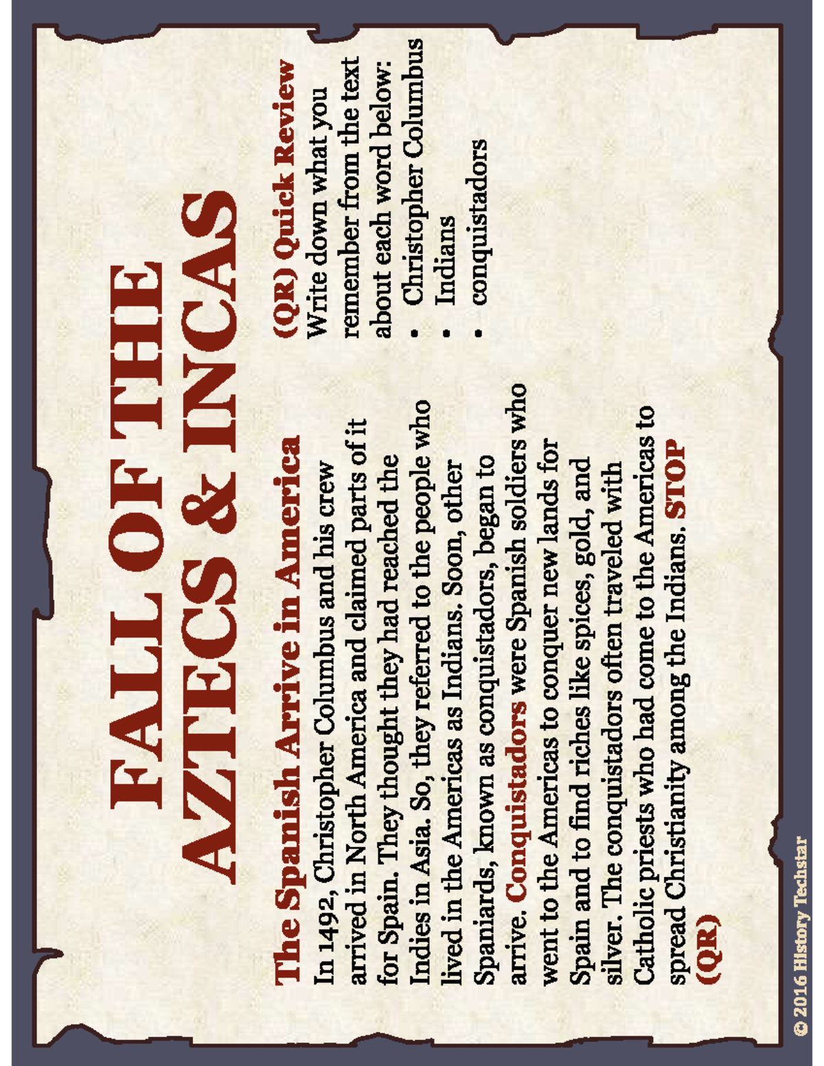 Fall of Aztec Reading - dkkkkkk - FALL OF THE AZTECS INCAS The Spanish ...