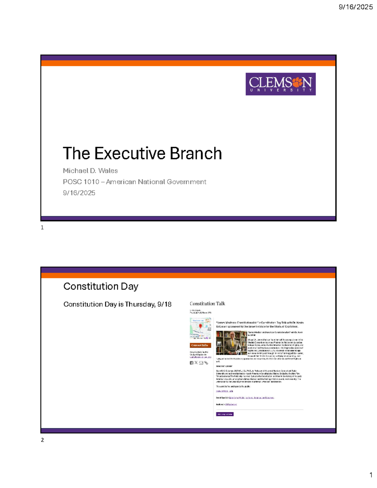 Executive Branch Overview & Presidential Elections (POSC 1010) - Studocu