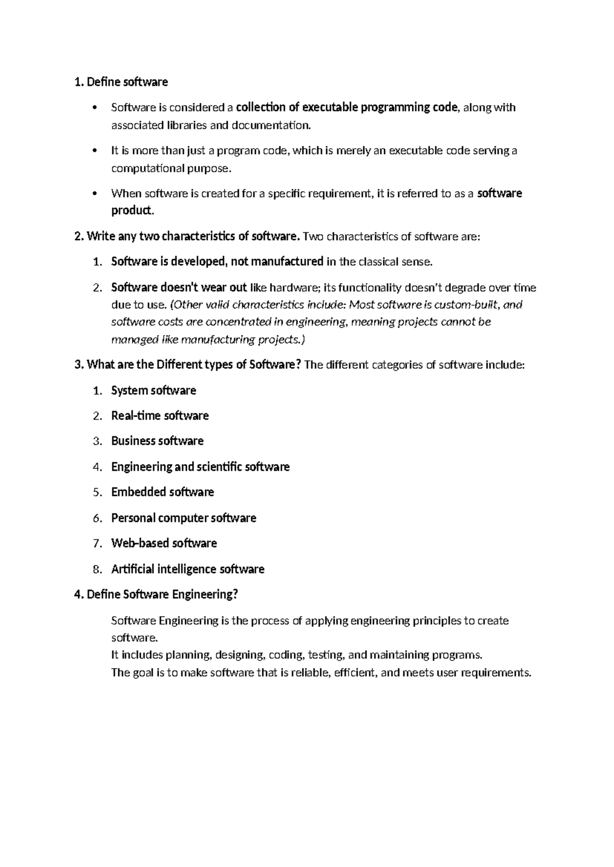 SEN Software Engineering Concepts and Models Overview - Studocu