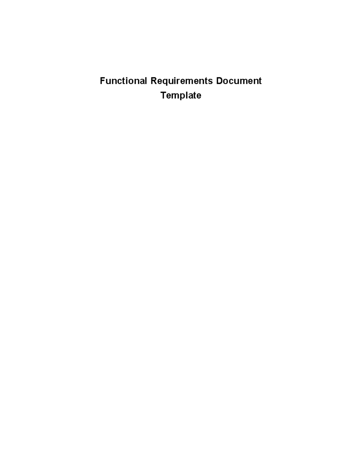 Functional Requirements Document Template (FRD) Overview - Studocu