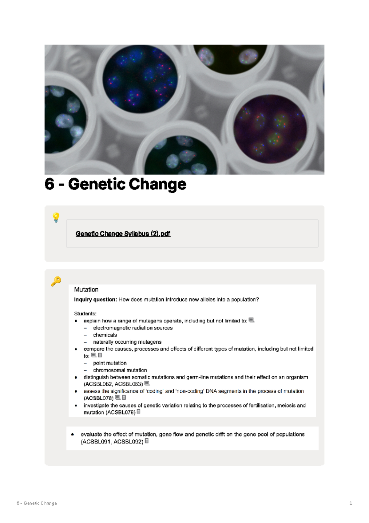 Module 6 - Genetic Change: Mutations and Their Effects - Studocu