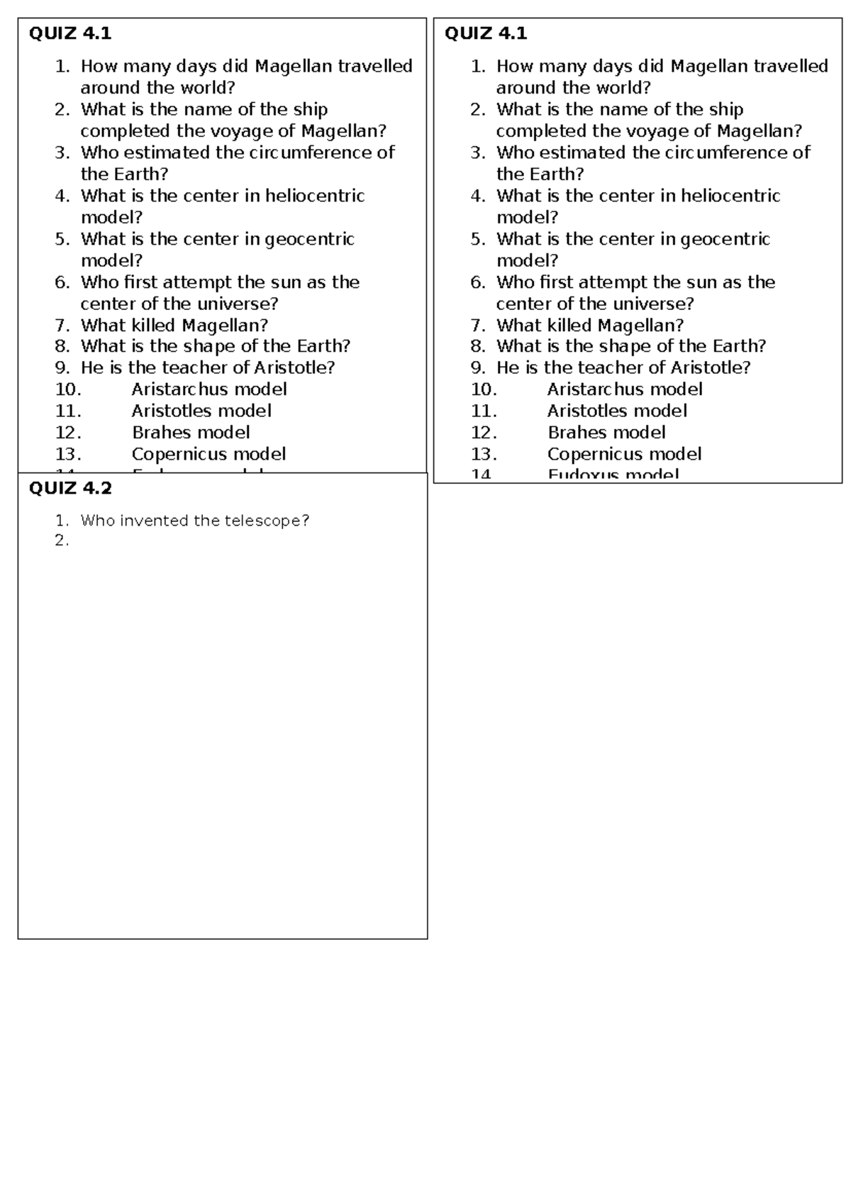 QUIZ 4.1: Exploration & Astronomy Questions - Studocu