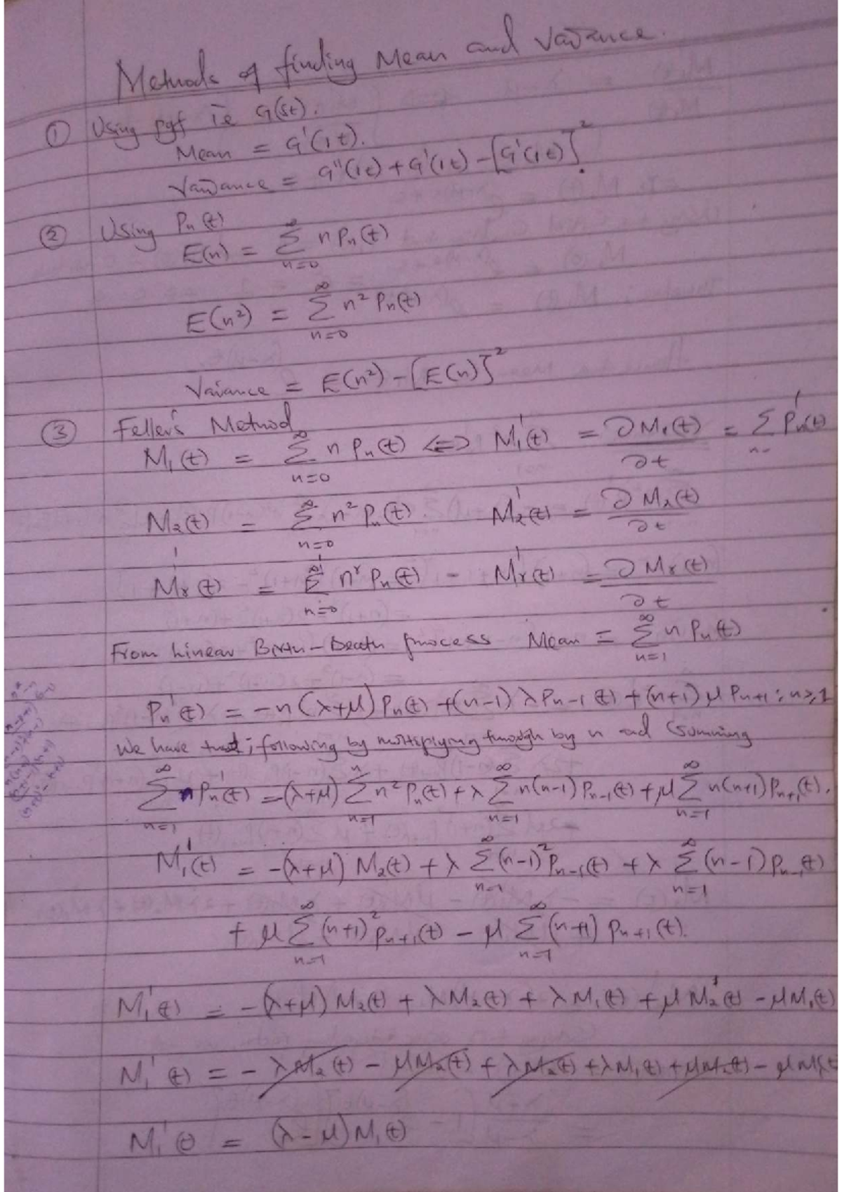 AMS 309 GF: Mean and Variance in Birth-Death Processes - Studocu