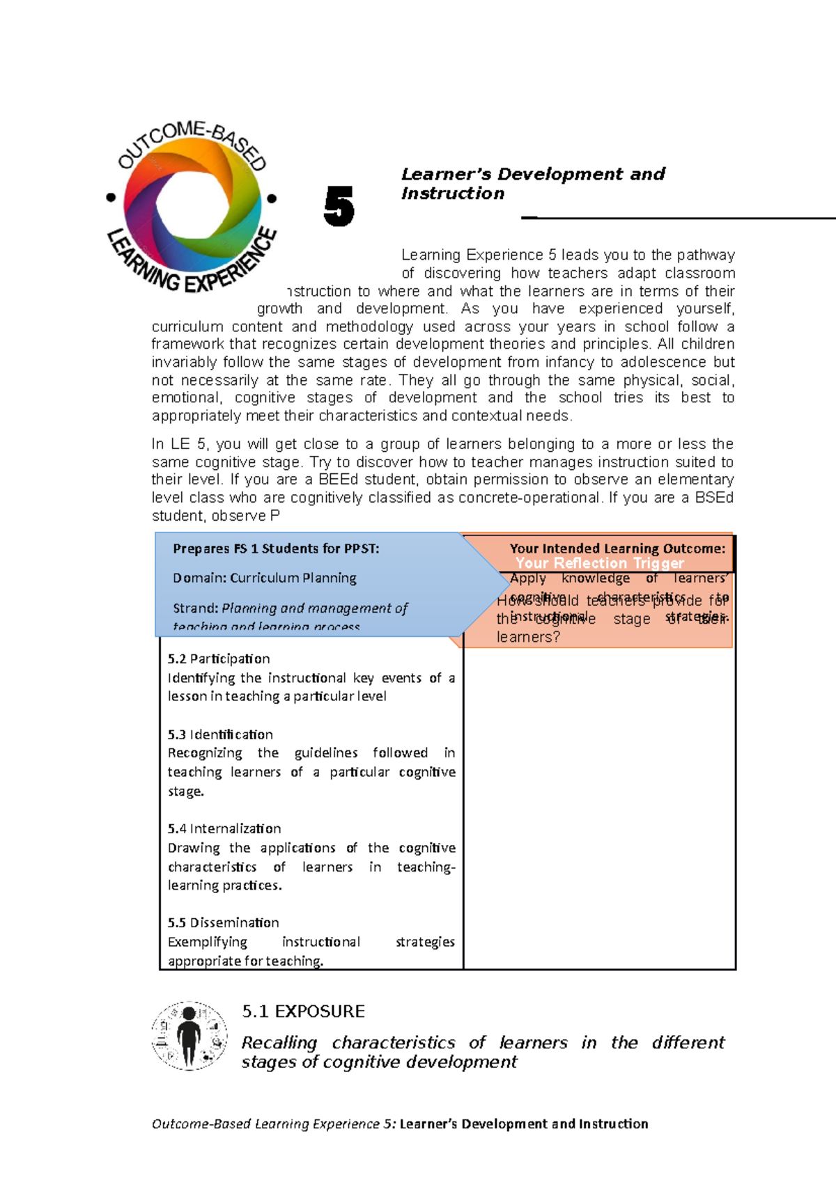 Fs1 le5 final - Field Study 1 - Learner’s Development and Instruction ...