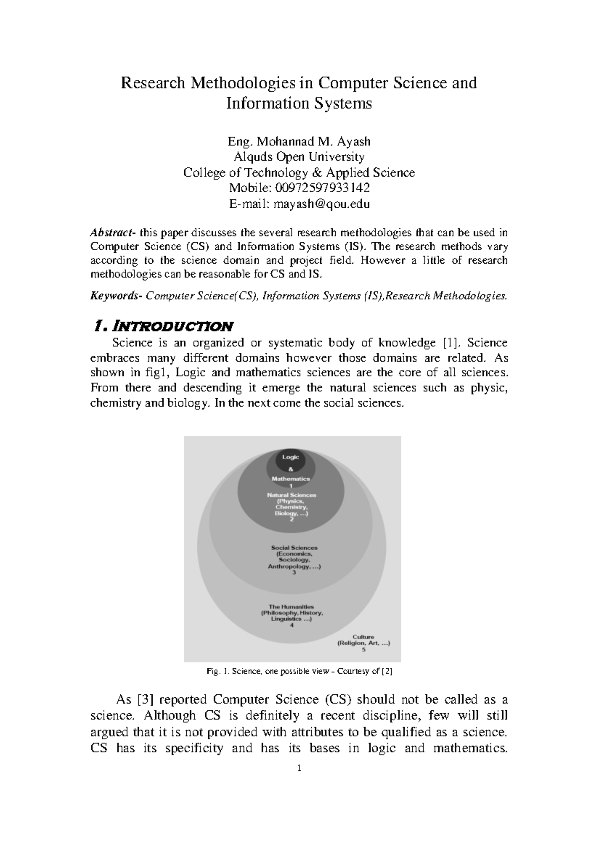 Research Methodologies in CS & IS: Understanding Approaches and ...