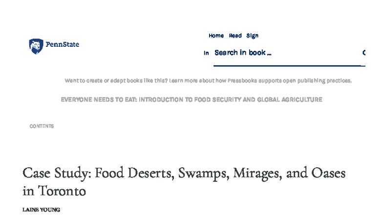 Case Study: Food Deserts and Mirages in Toronto - Food Security ...