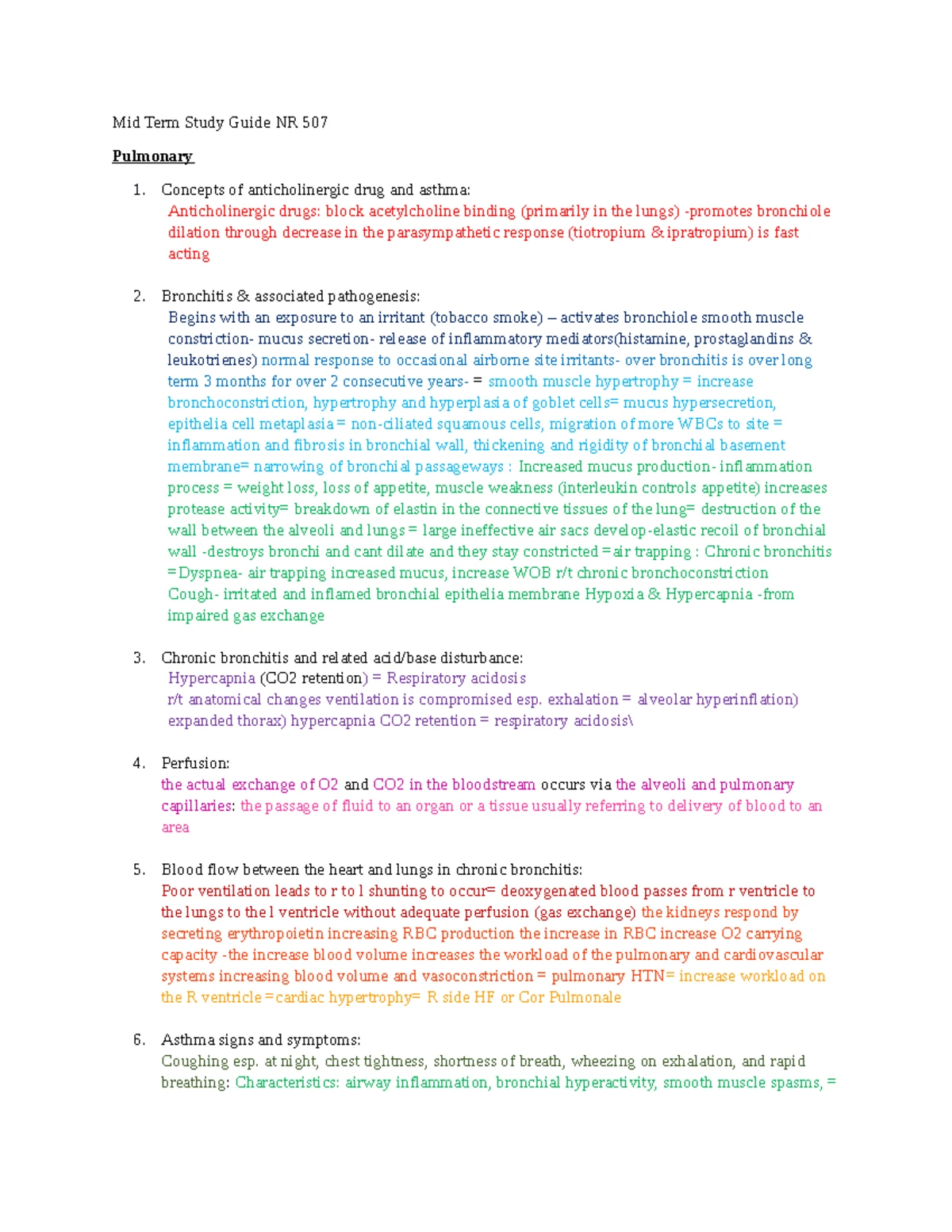 Midterm exam NR507 - Study guide - NR507 Advanced Pathophysiology ...