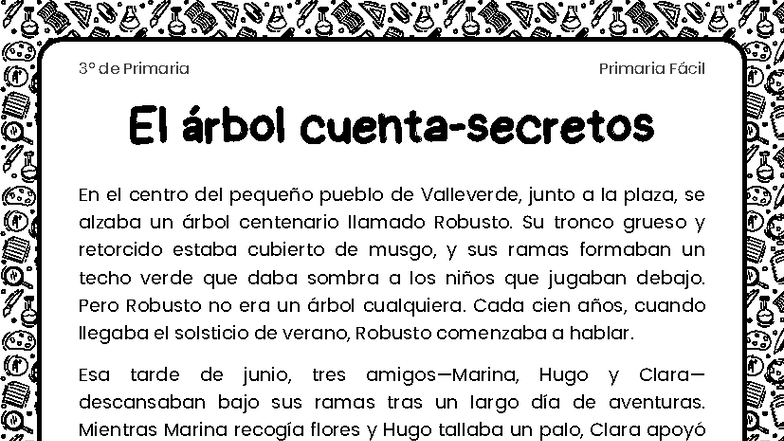 Ejercicios de Comprensión Lectora 3º de Primaria: El Árbol Robusto ...