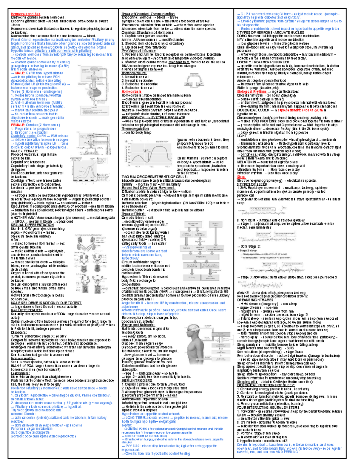 Cheat Sheet - Hormones and Sexual Behavior (PSY 101) - Studocu