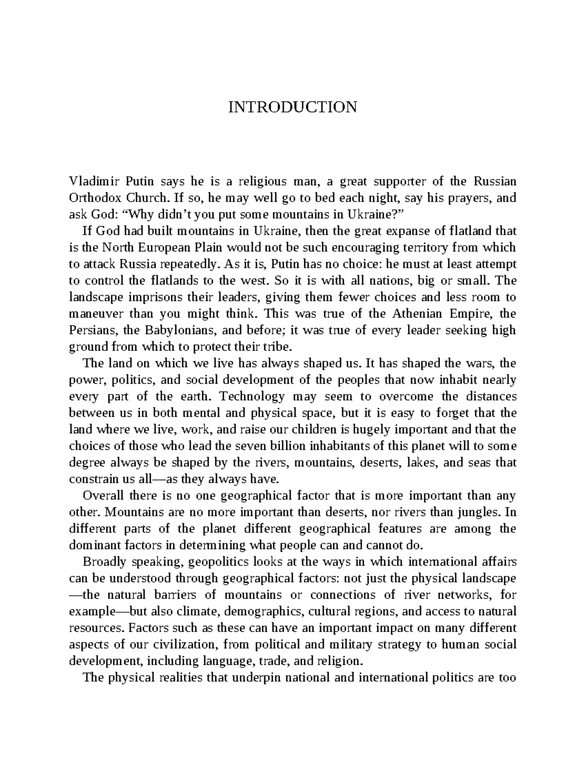 Prisoners of Geography (GEOG 101): Exploring Geopolitical Constraints ...