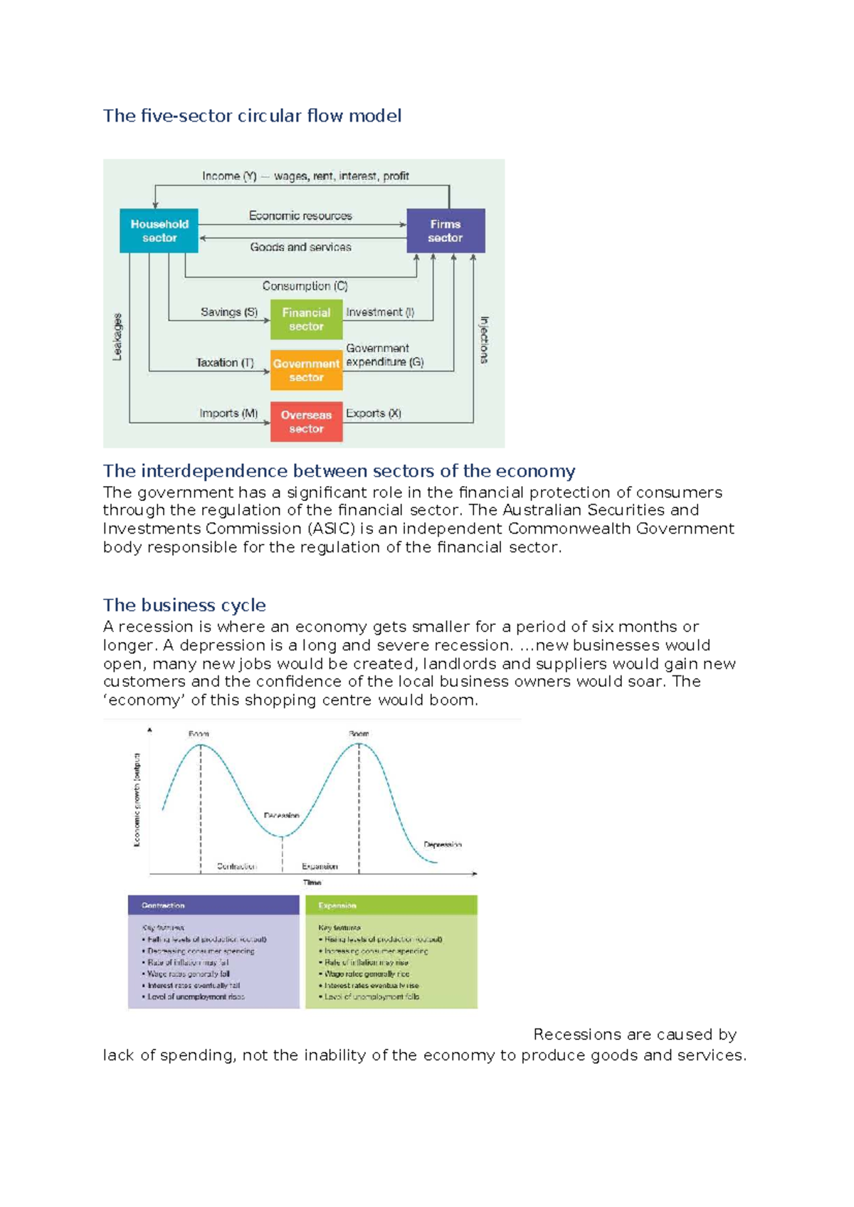 Economic & Business Environment Study Notes: Circular Flow Model - Studocu