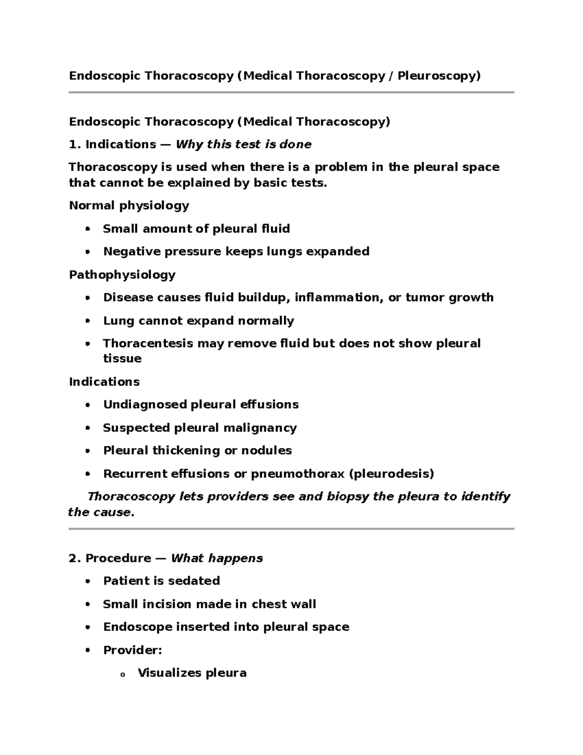Endoscopic Thoracoscopy (Medical Thoracoscopy) Overview and Nursing ...