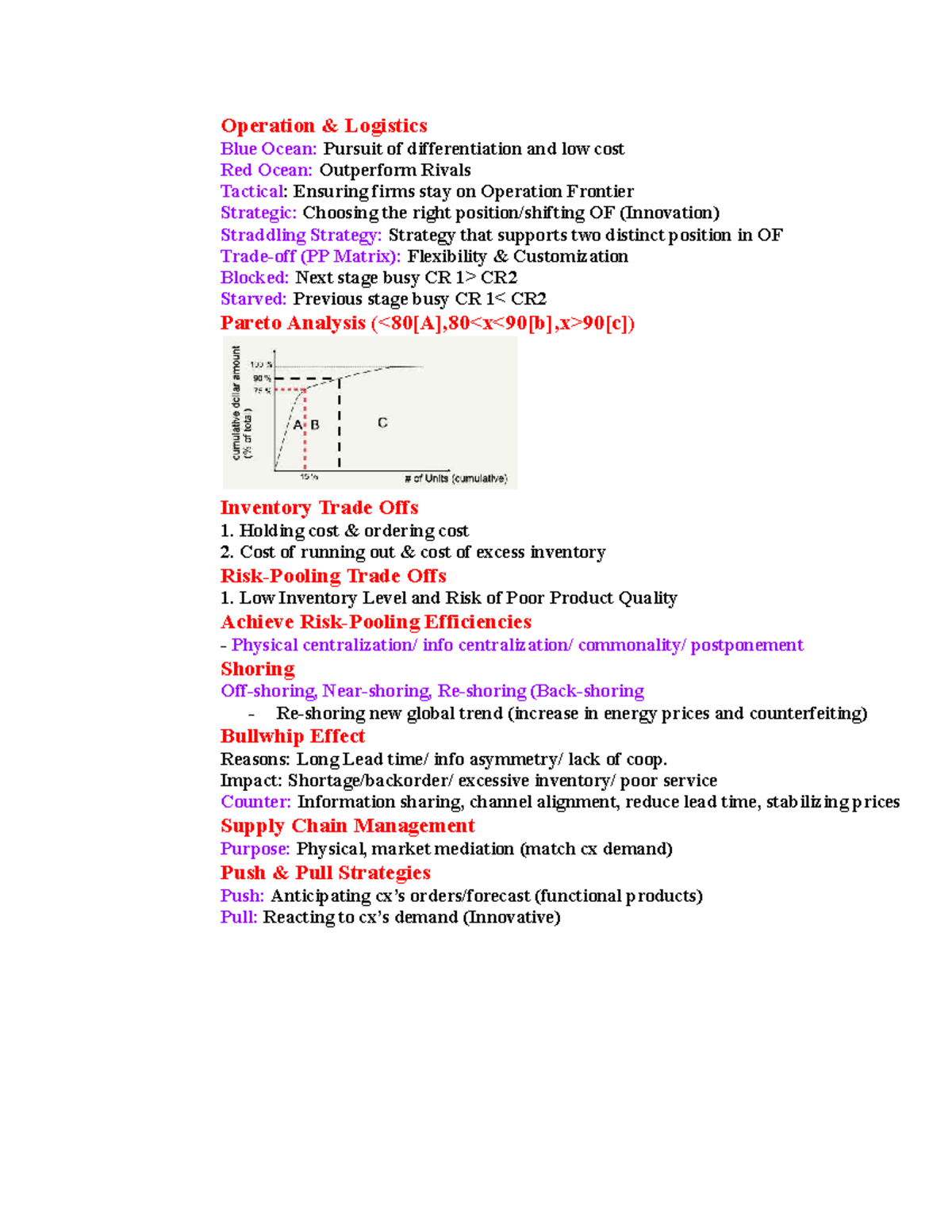 Operation Logistics Cheat Sheet: Strategies for Differentiation & Cost ...