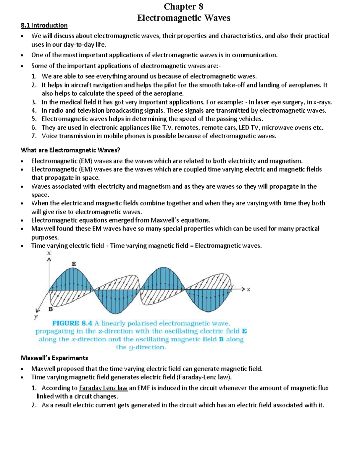 8.1 Introduction to Electromagnetic Waves (Self Study) - Studocu
