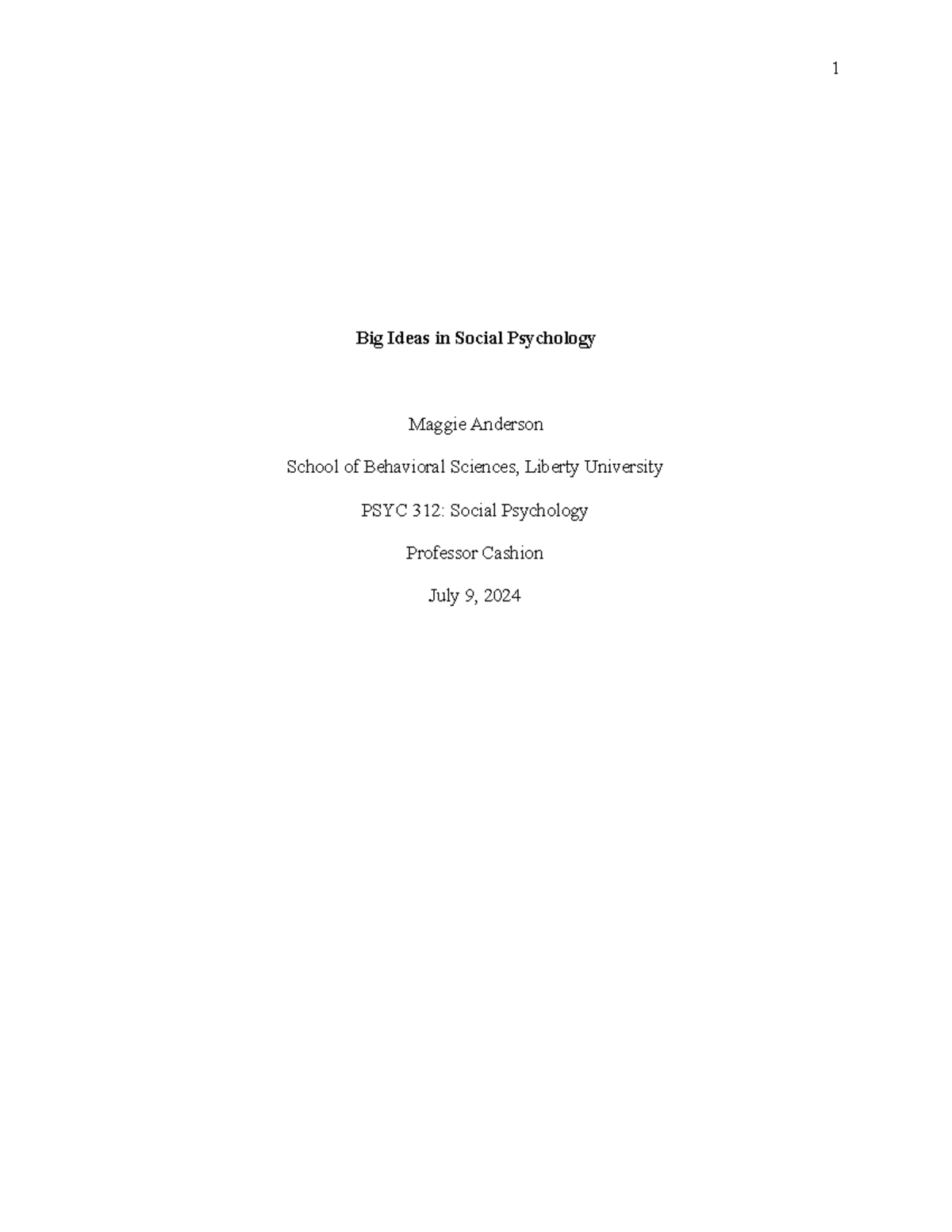 PSYC 312: Big Ideas in Social Psychology - Key Concepts Explained - Studocu