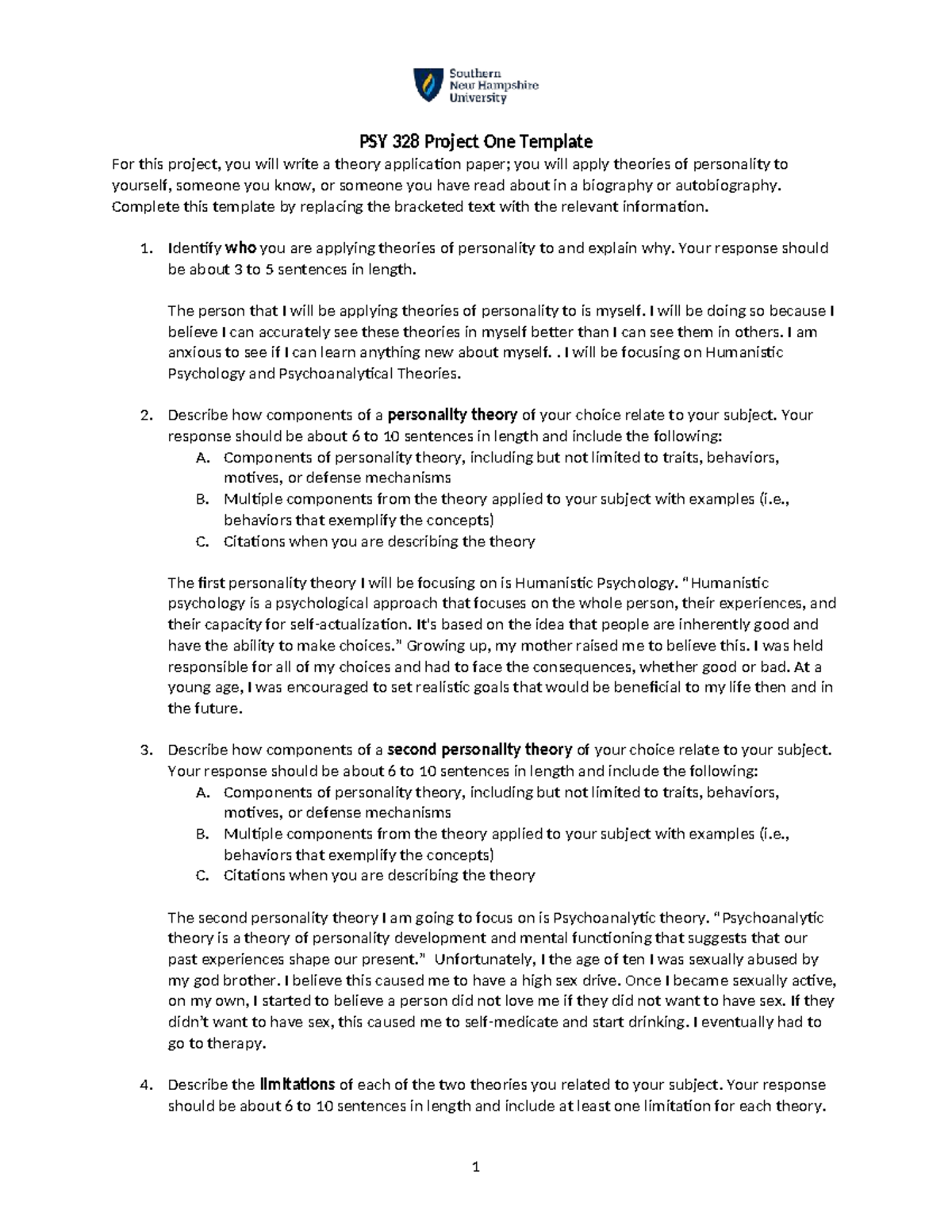 6-2 psy328 - n/a - PSY 328 Project One Template For this project, you ...