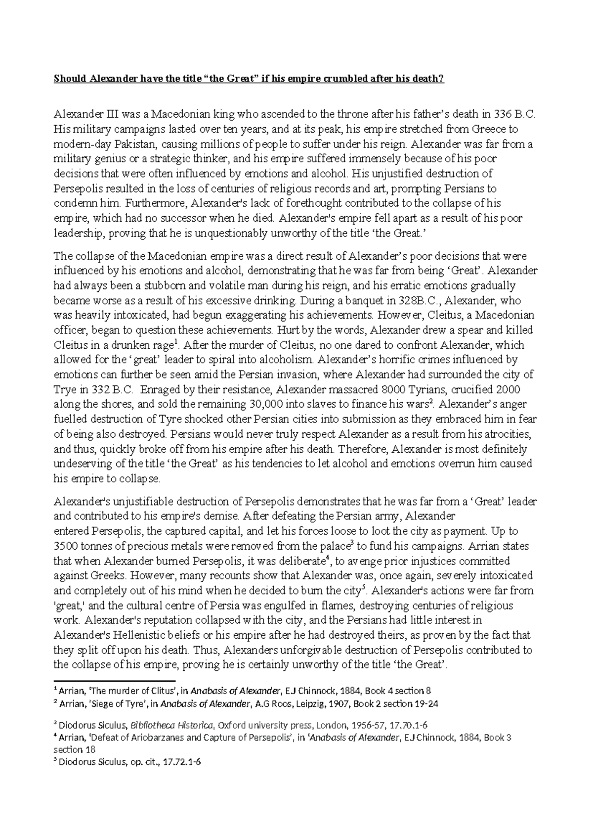 WHIS AT1 2022 YR10: Assessing Alexander III's Worthiness of 'the Great ...