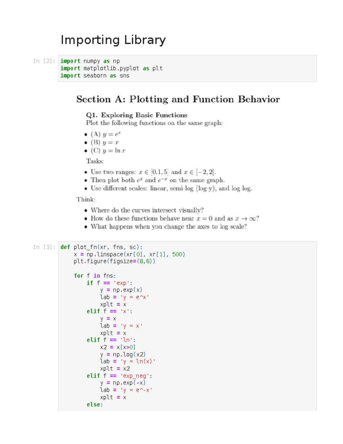 CS 374 Lab 11: Analyzing Functions and Plotting with Python - Studocu