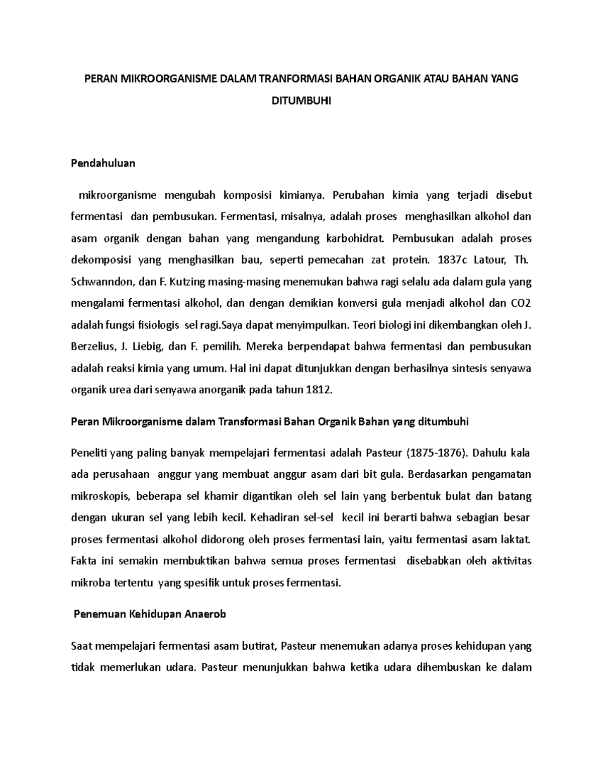 Peran Mikroorganisme dalam Transformasi Bahan Organik: Studi 1837c ...