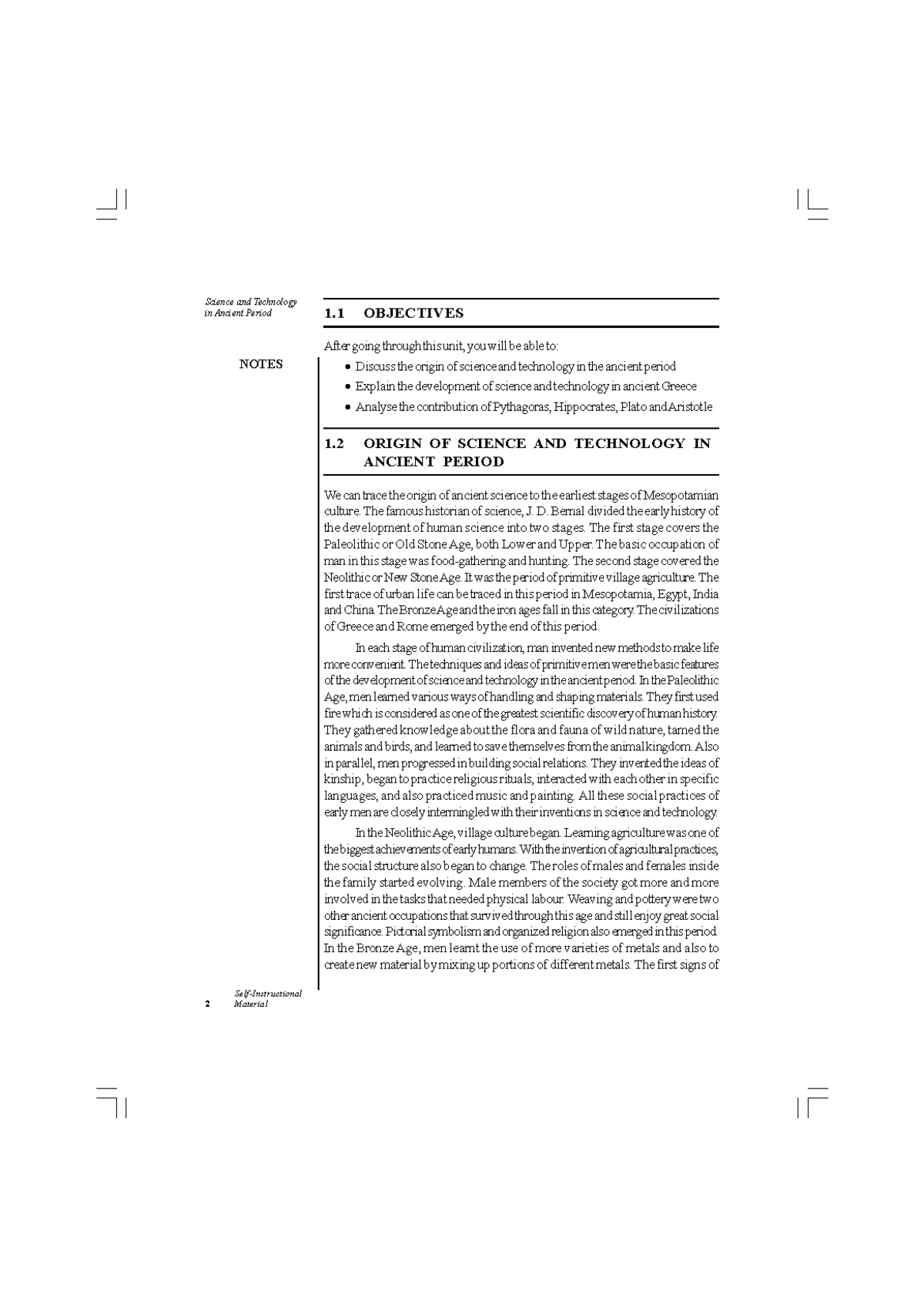 Science and Technology in Ancient Period: Lecture Notes (Ntes 1) - Studocu