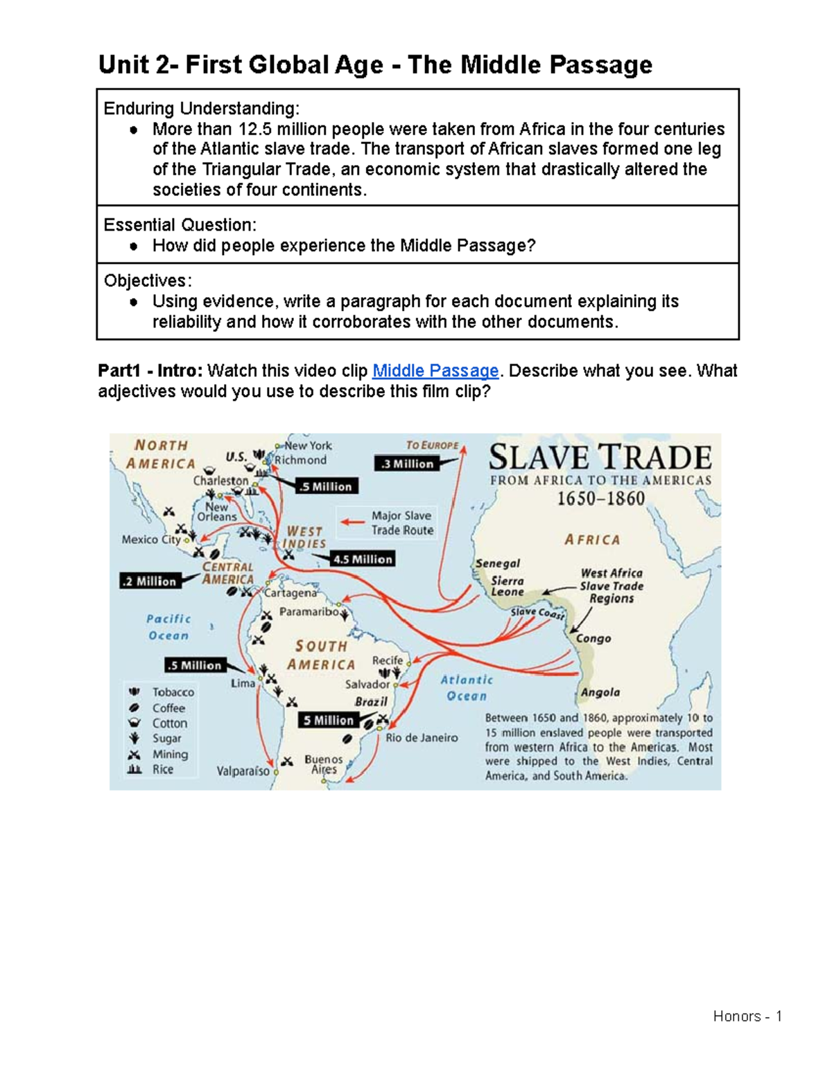 Middle Passage World History - Unit 2- First Global Age - The Middle ...