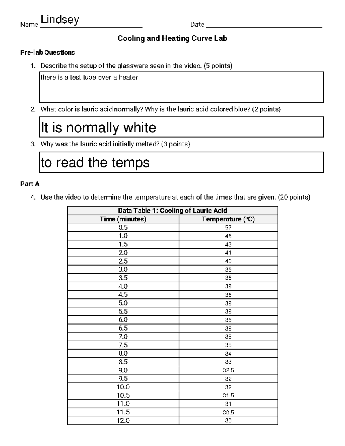 Cooling and Heating Curve Lab (CHEM 101) - Experiment v2 - Studocu