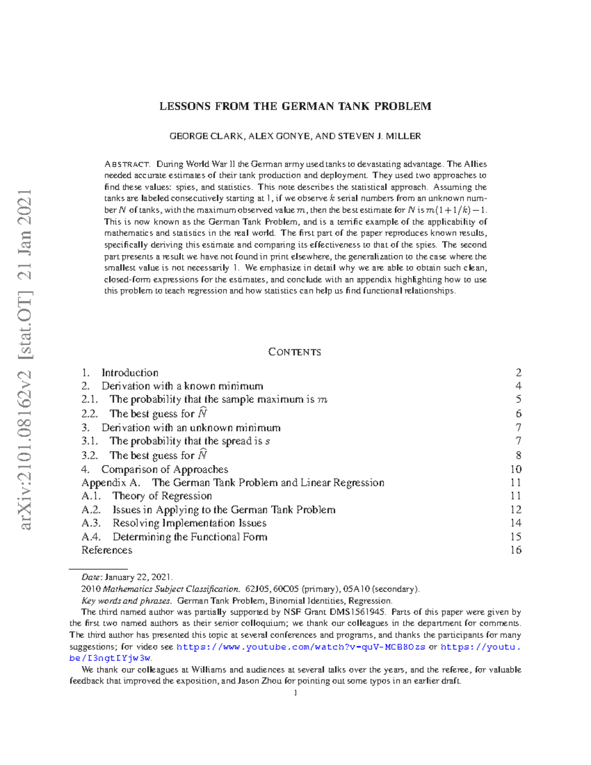German Tank Problem: Statistical Insights and Applications - Studocu