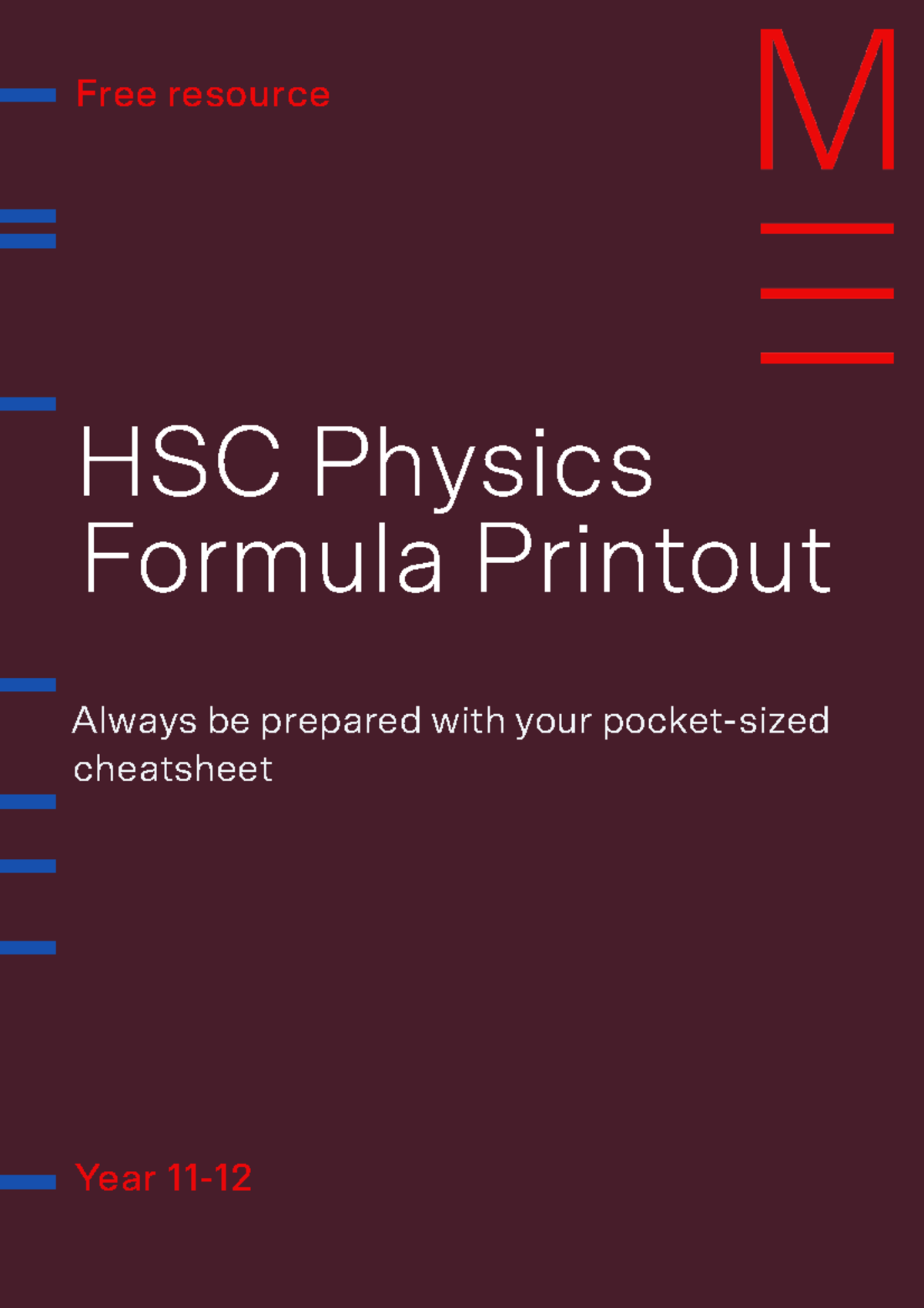 HSC Physics Formula Sheet: Essential Cheat Sheet for Exams - Studocu