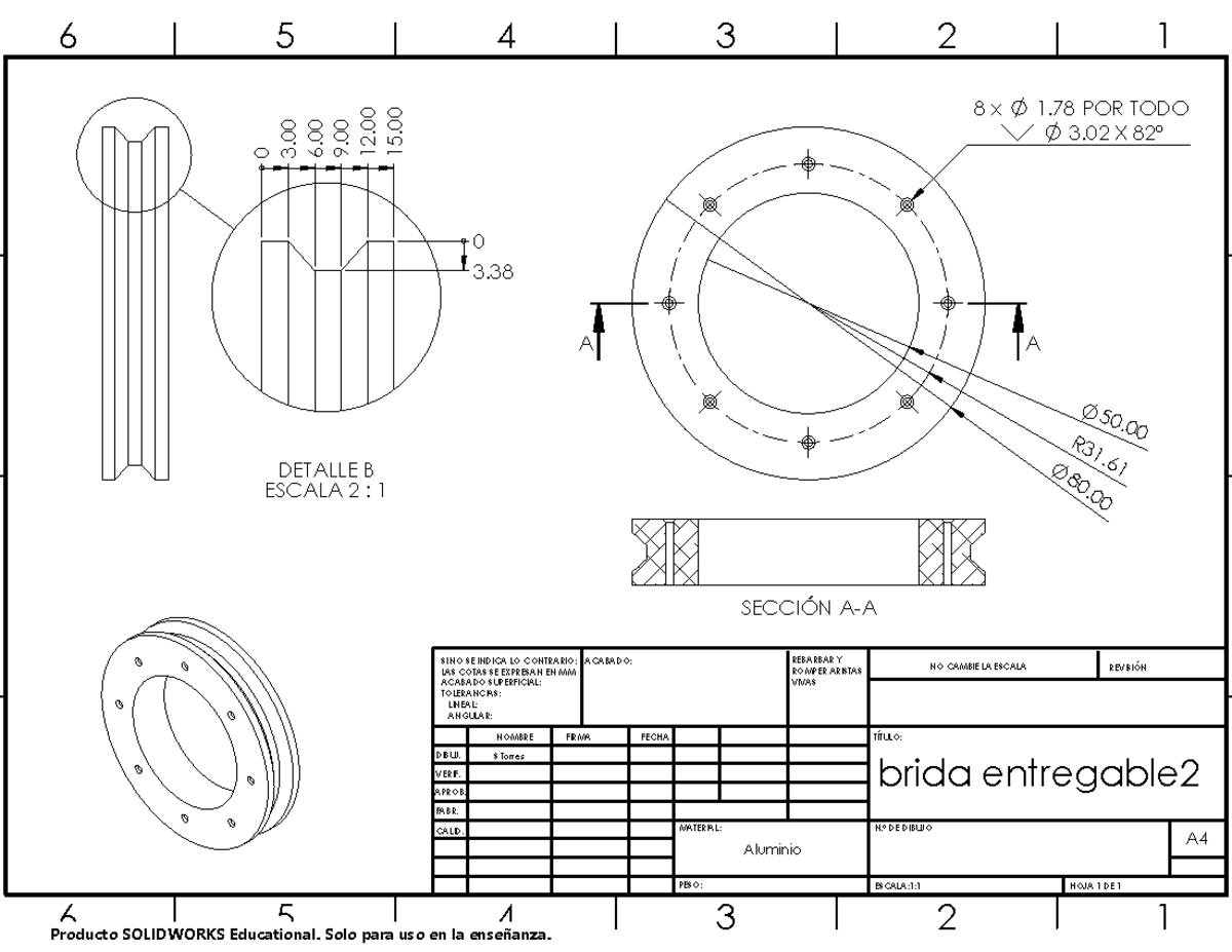 Brida Entregable 2 - Dibujo Técnico A4 - Studocu