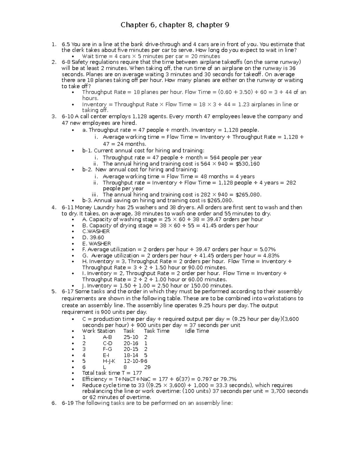 OPMA EXAM Review Chapter 6, 8 .9 - 6 You are in a line at the bank ...