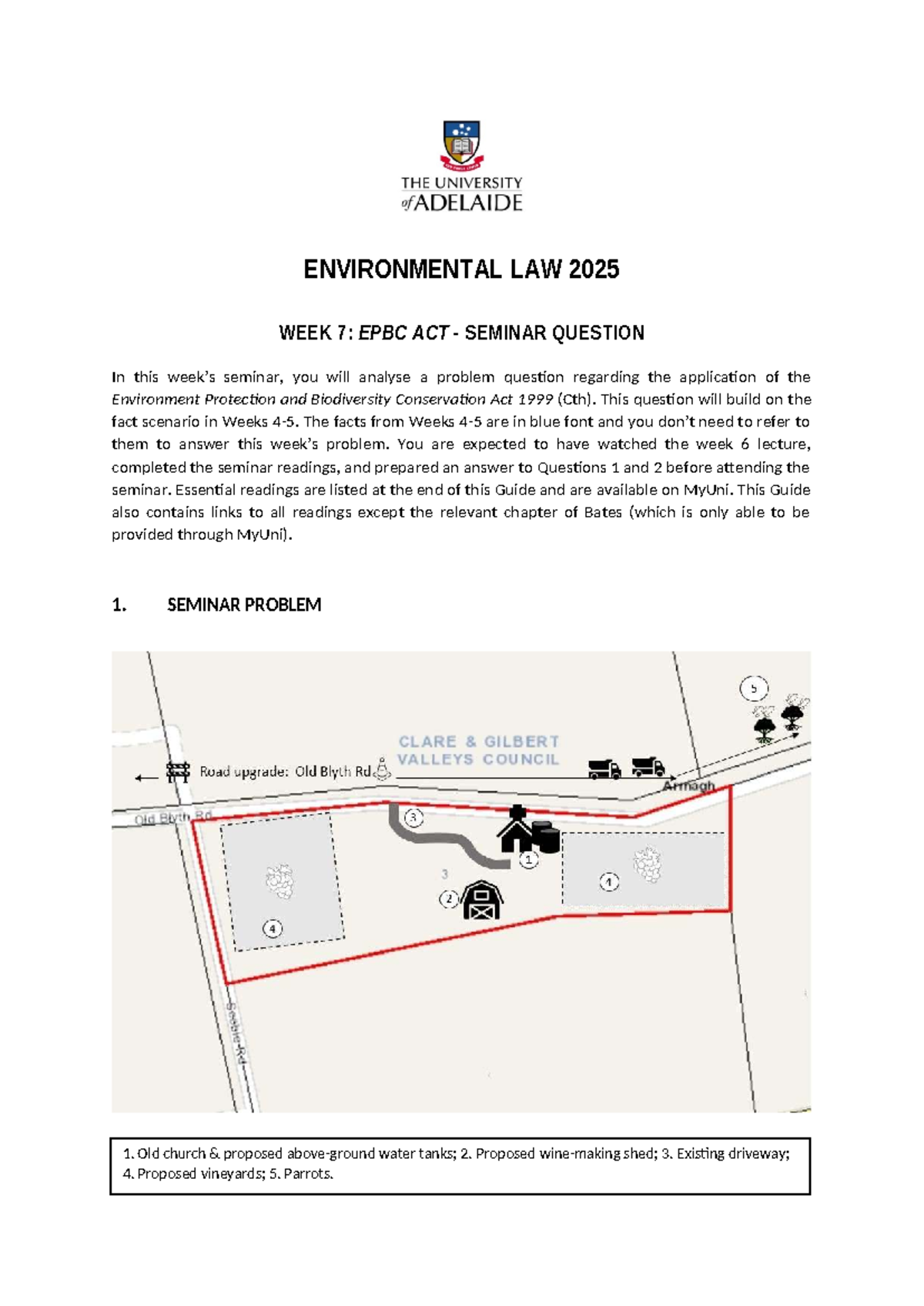 Environmental Law 2025 Week 7: EPBC Act Seminar Problem Analysis - Studocu