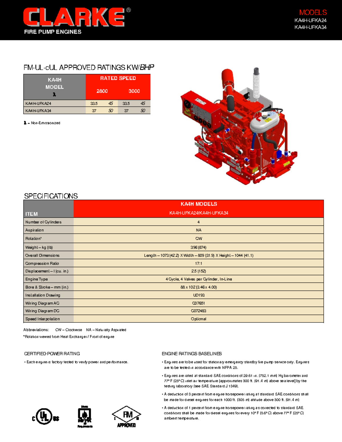 KA4H-UFKA24 Fire Pump Engine Specifications Proposal Document - Studocu