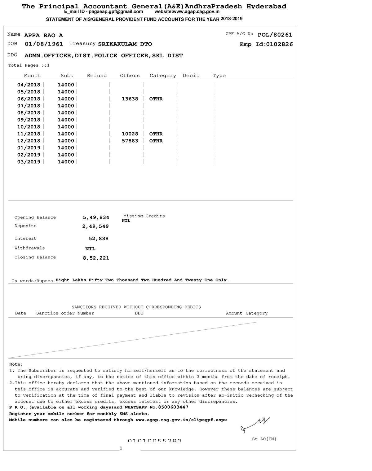 POL 80261 - Provident Fund Account Statement for 2023 - Studocu