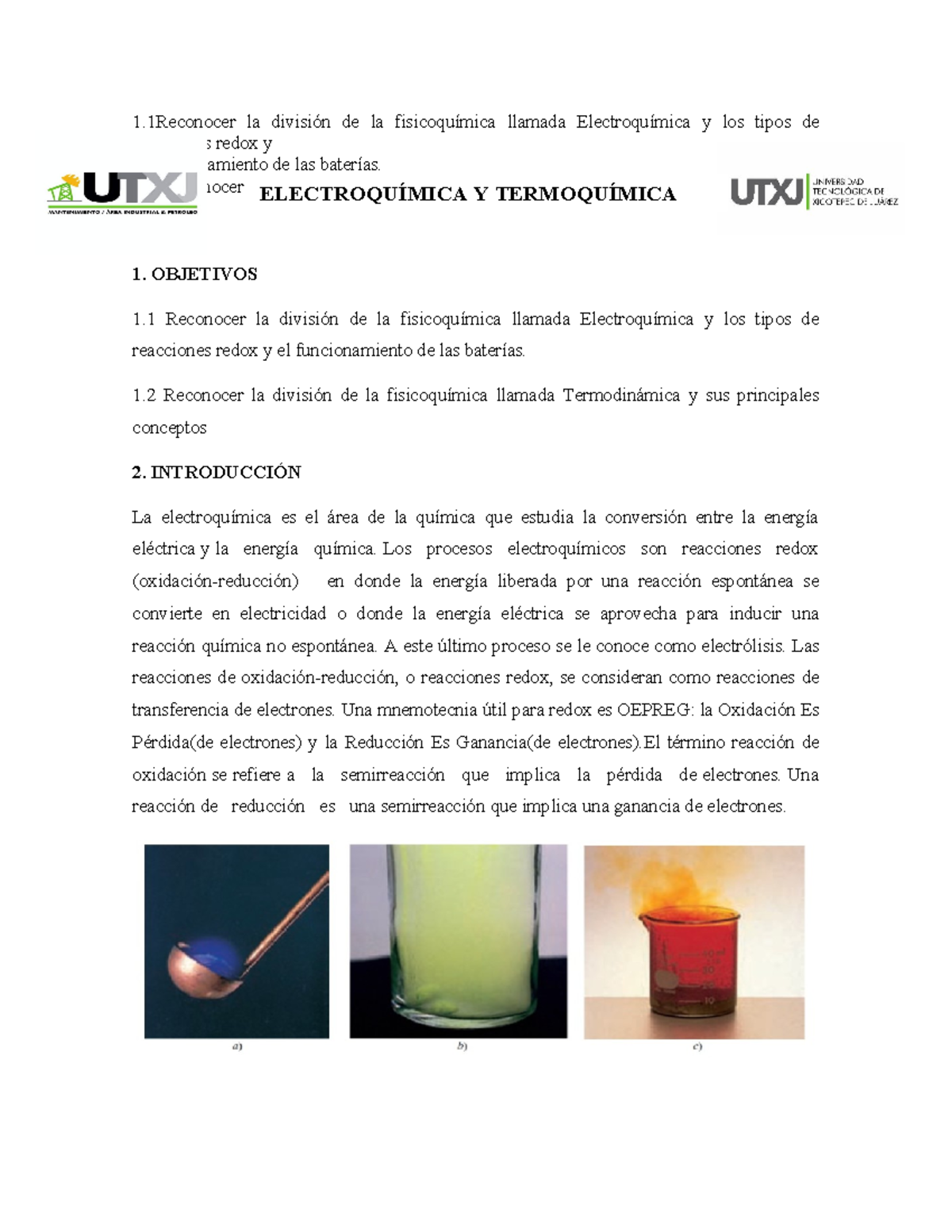Electroquímica y Termoquímica: Reacciones Redox y Conceptos Clave - Studocu