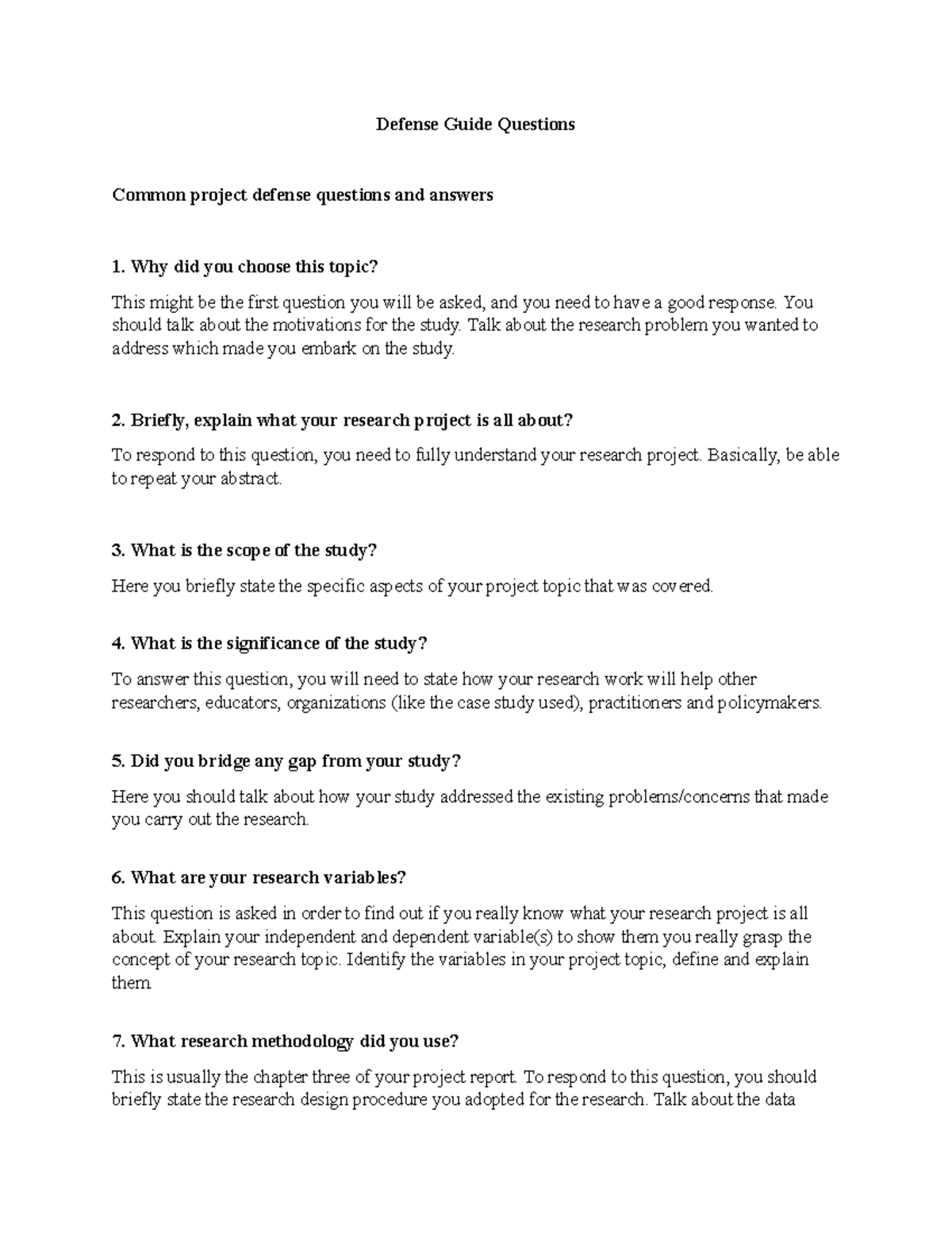Defense-Guide-Questions - Defense Guide Questions Common project ...