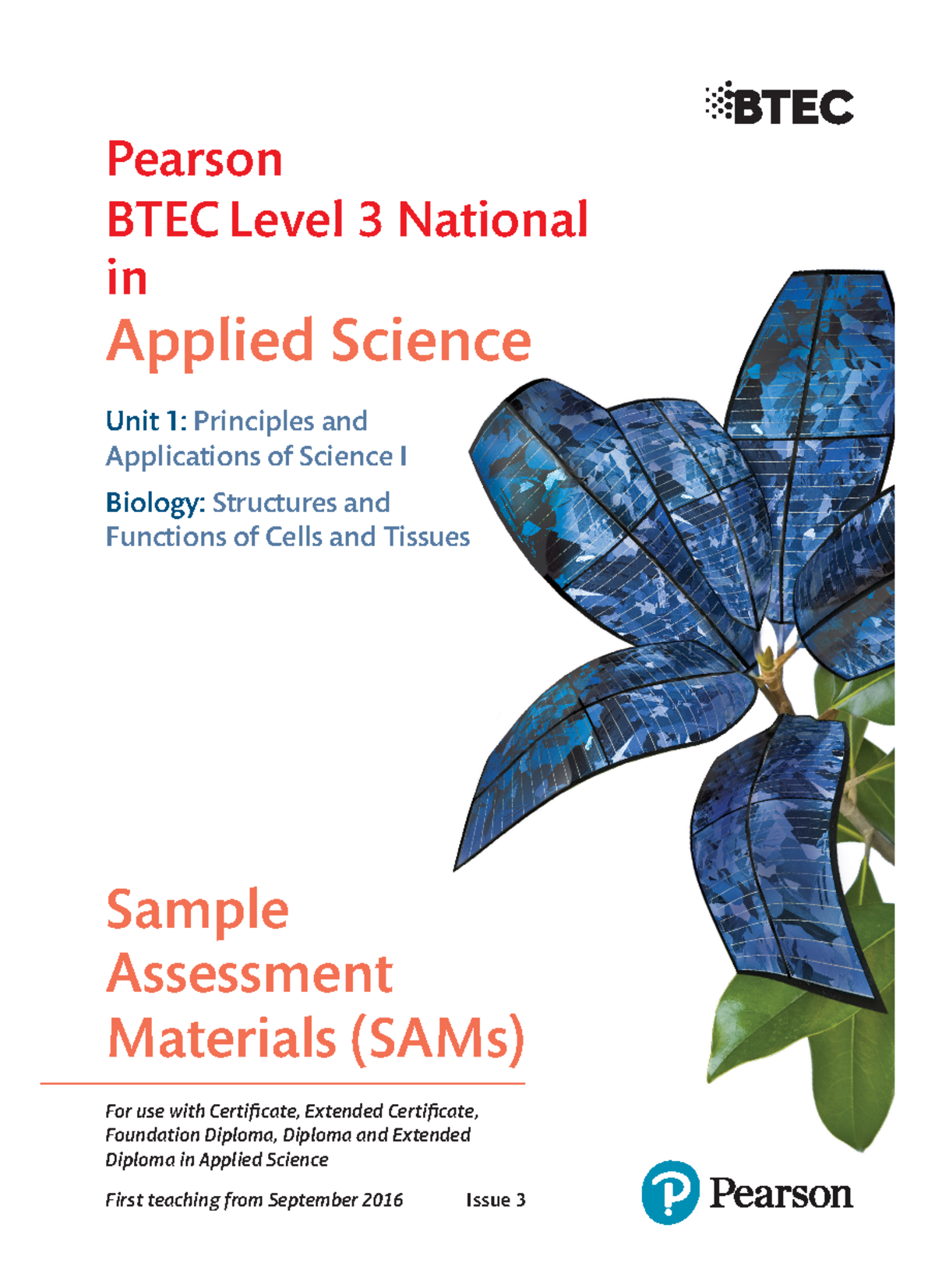 Biology sample paper - Lecture notes 3 - Pearson BTEC Level 3 National ...