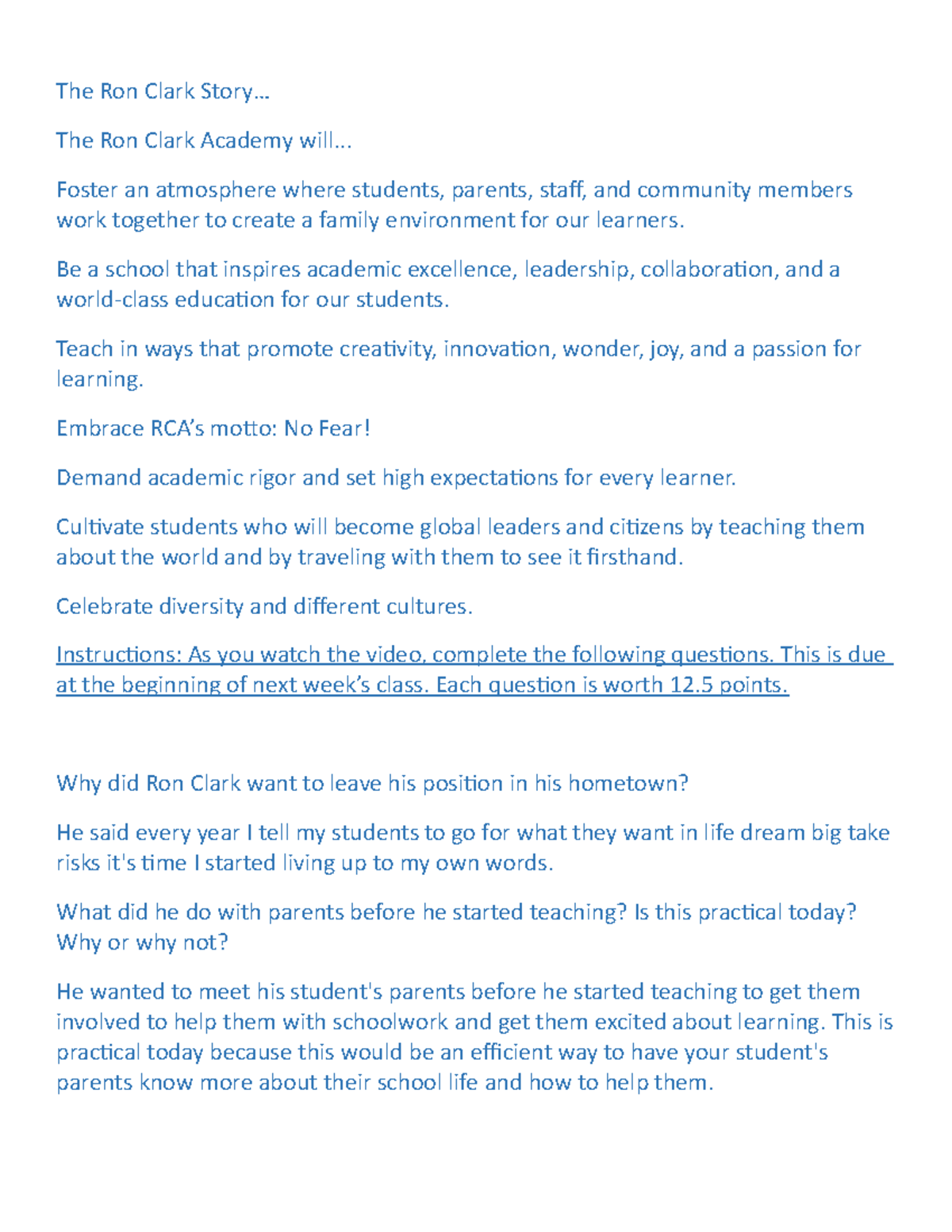 The Ron Clark Story: Insights and Reflections on Teaching Strategies ...