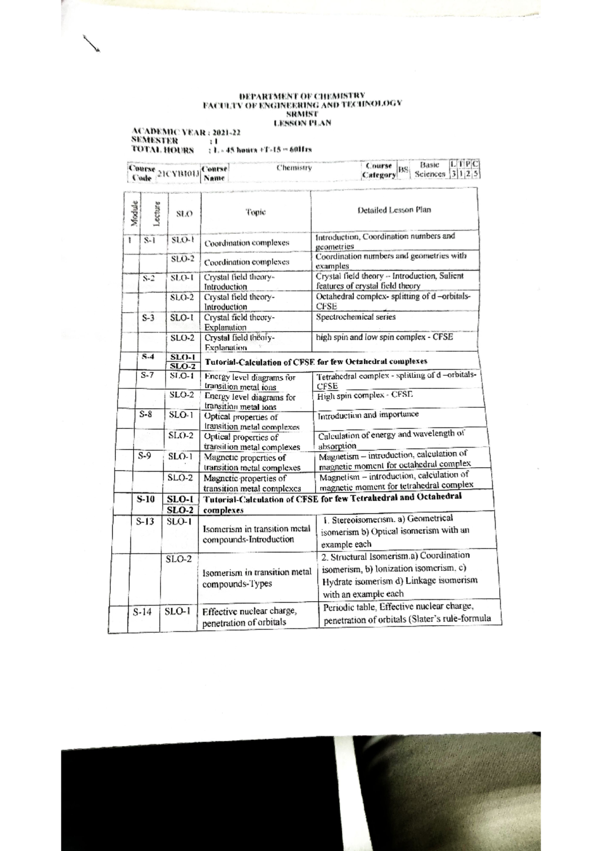 Chem. Lesson Plan - Chemistry - Studocu