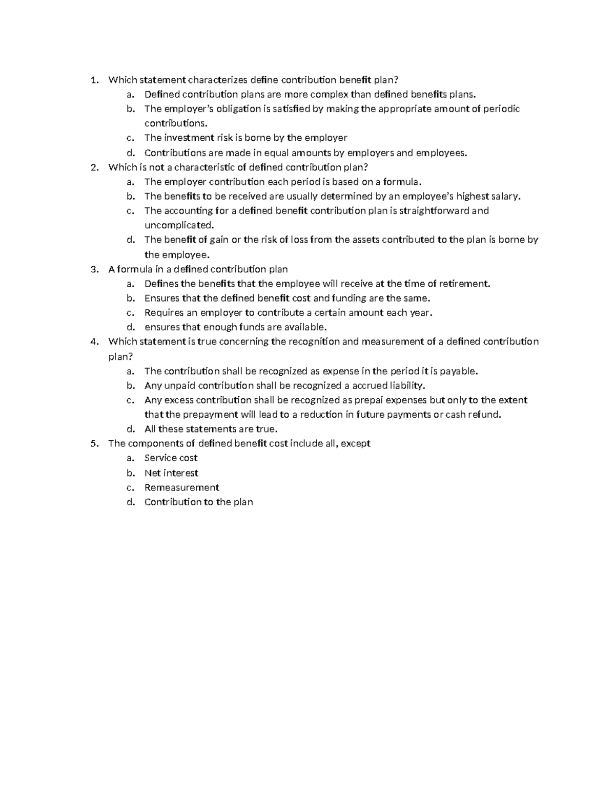 Employee Benefits: A Guide to Defined Contribution Plans - Studocu
