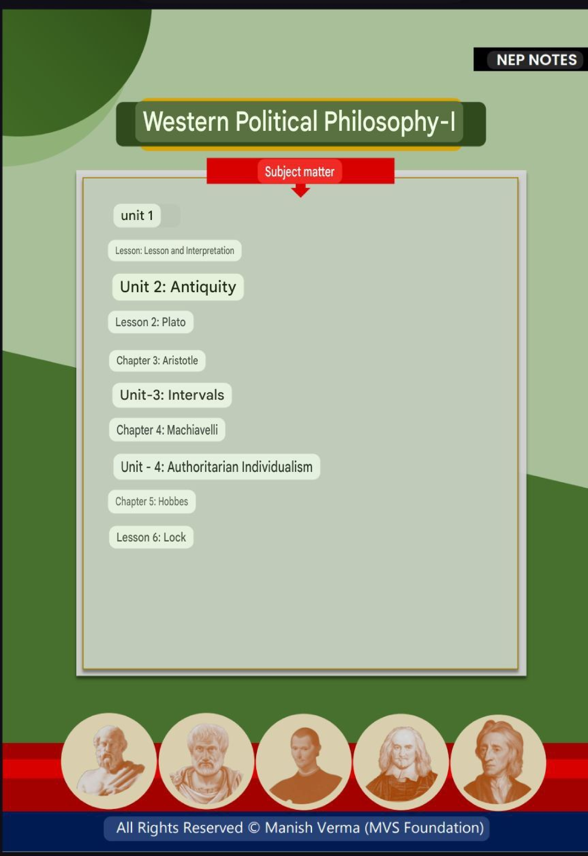 MVS 101: Political Philosophy Notes - Key Thinkers & Concepts - Studocu