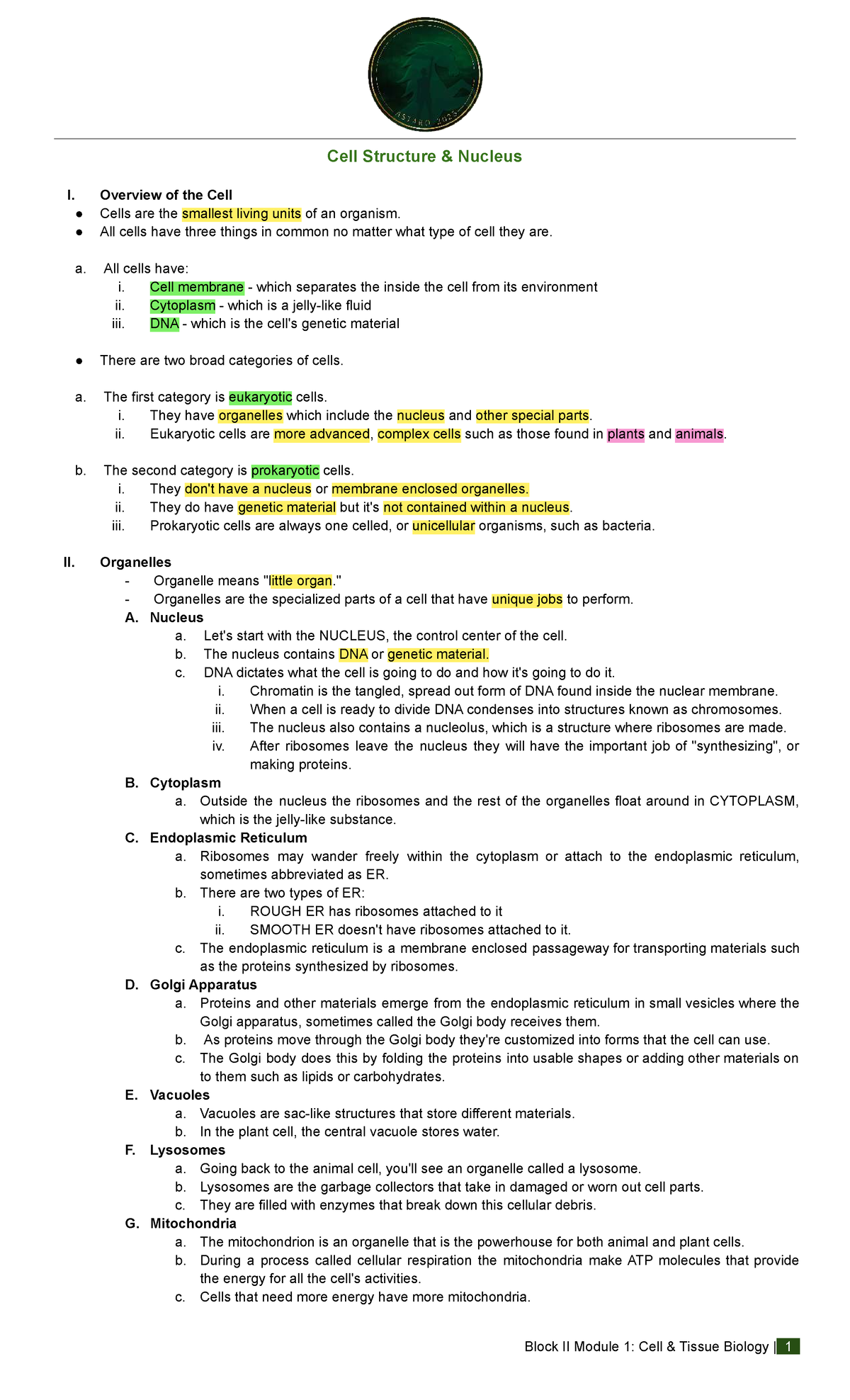 Cell & Tissue Biology: Detailed Overview of Cellular Structures and ...